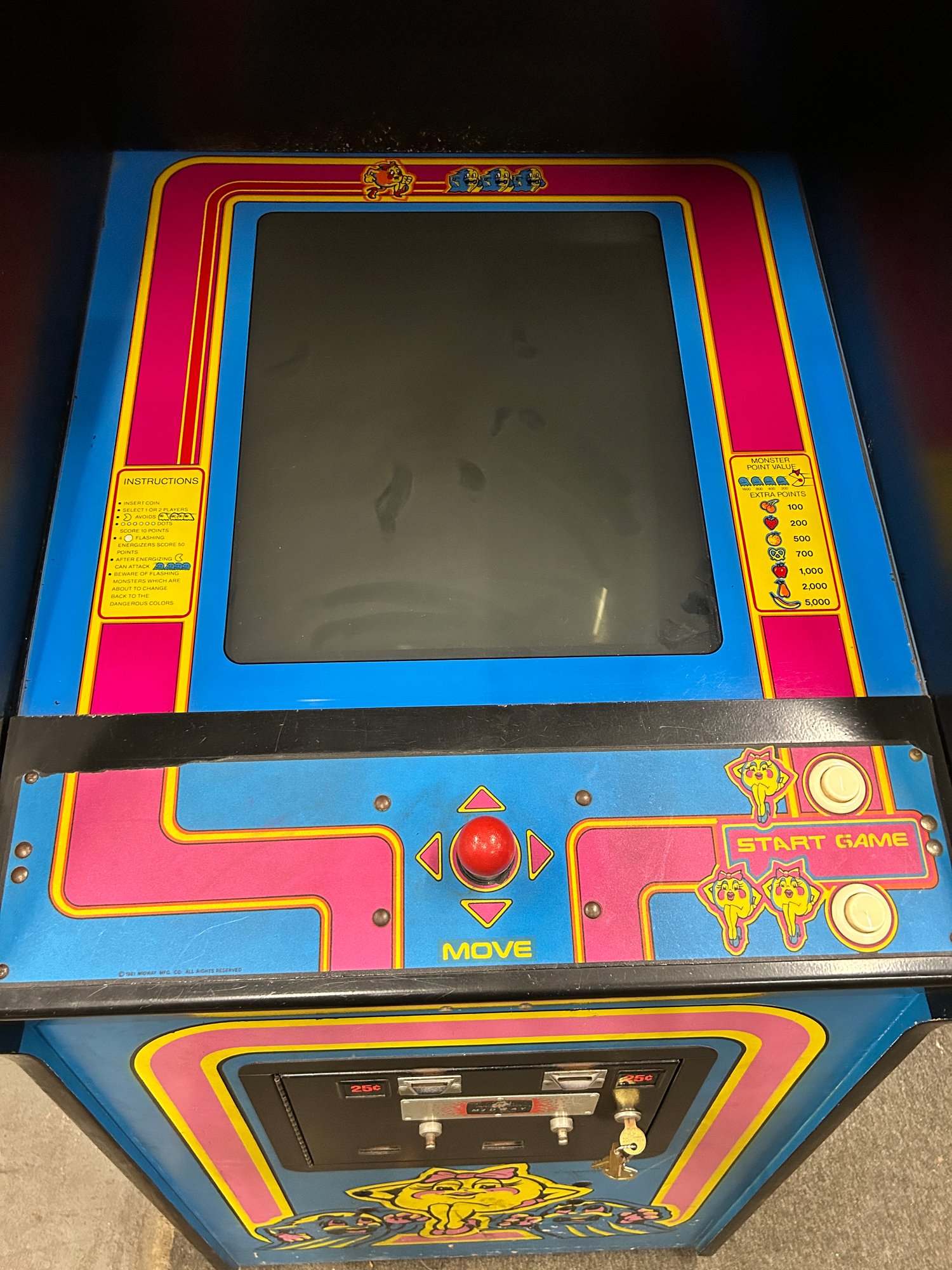 Midway Ms. PAC-man Arcade Game With Key #121711 | Auctionninja.com