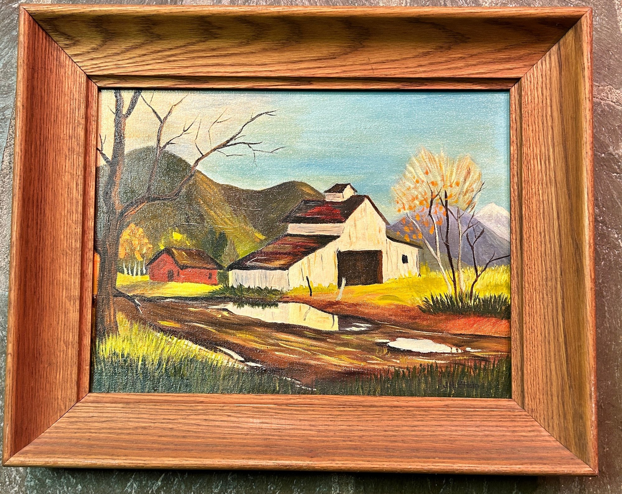 Joan Stein Artist Signed Rural Country Landscape Oil Painting #146486 ...