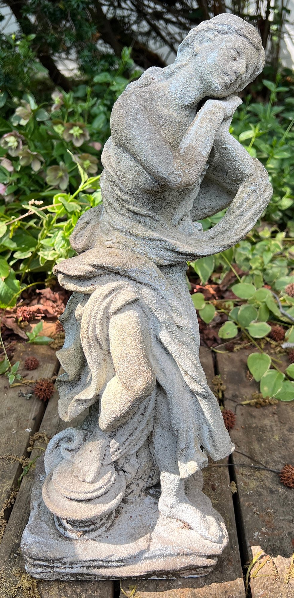 Resting Angel Stone Style Plastic Garden Statue #133661 | Auctionninja.com