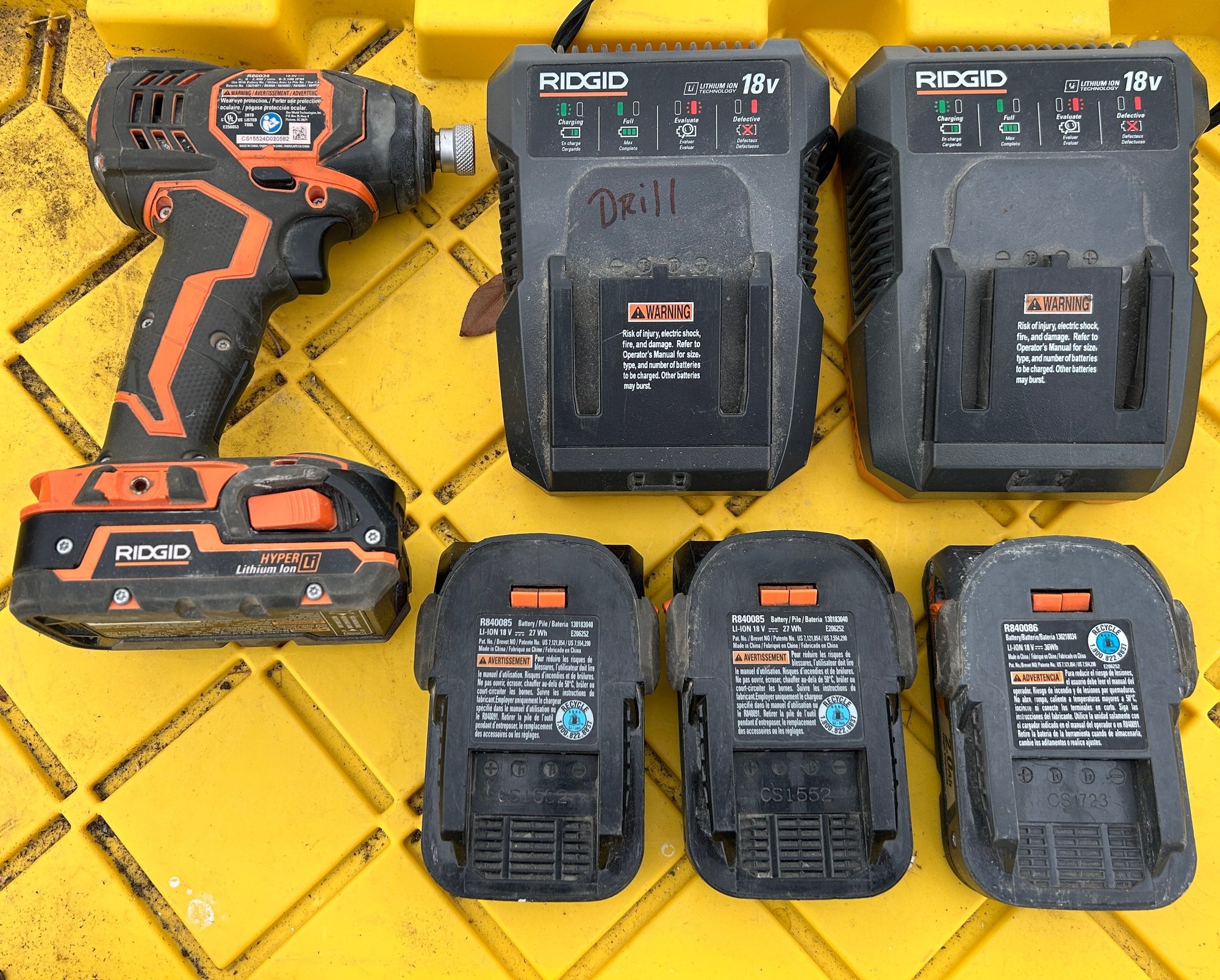 Ridgid Cordless 18V X4 Impact Driver With 3 Lithium Ion Batteries And 2 ...