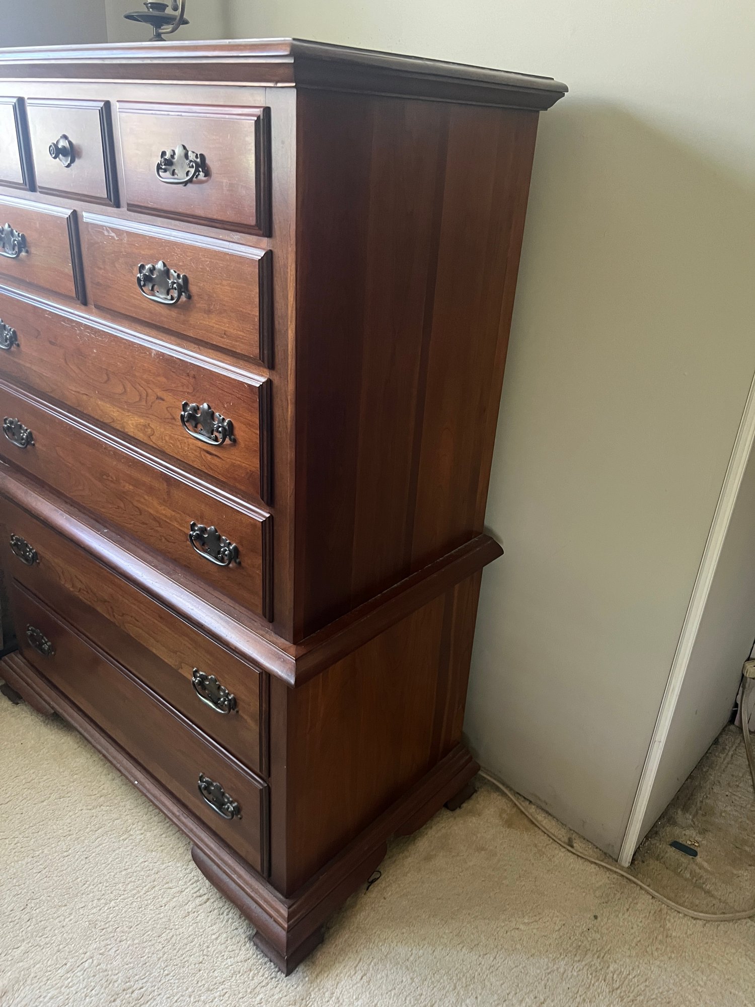 Oak Stained Early American Colonial Chest On Chest #133247 ...