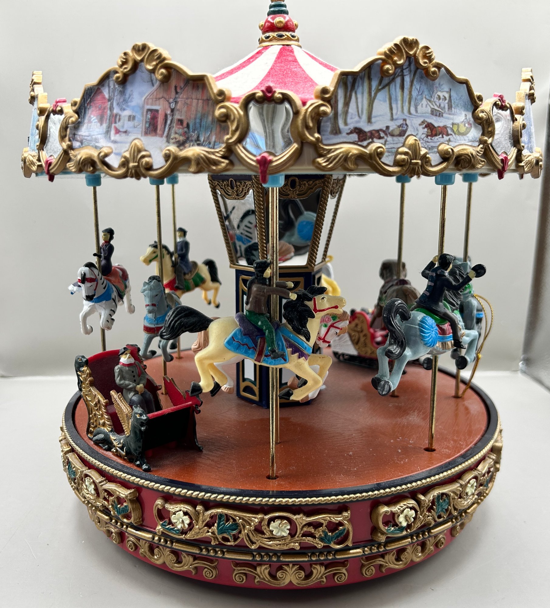 Mr Christmas Gold Label "MARQUEE MERRY GO ROUND" Music Carousel #127272 ...