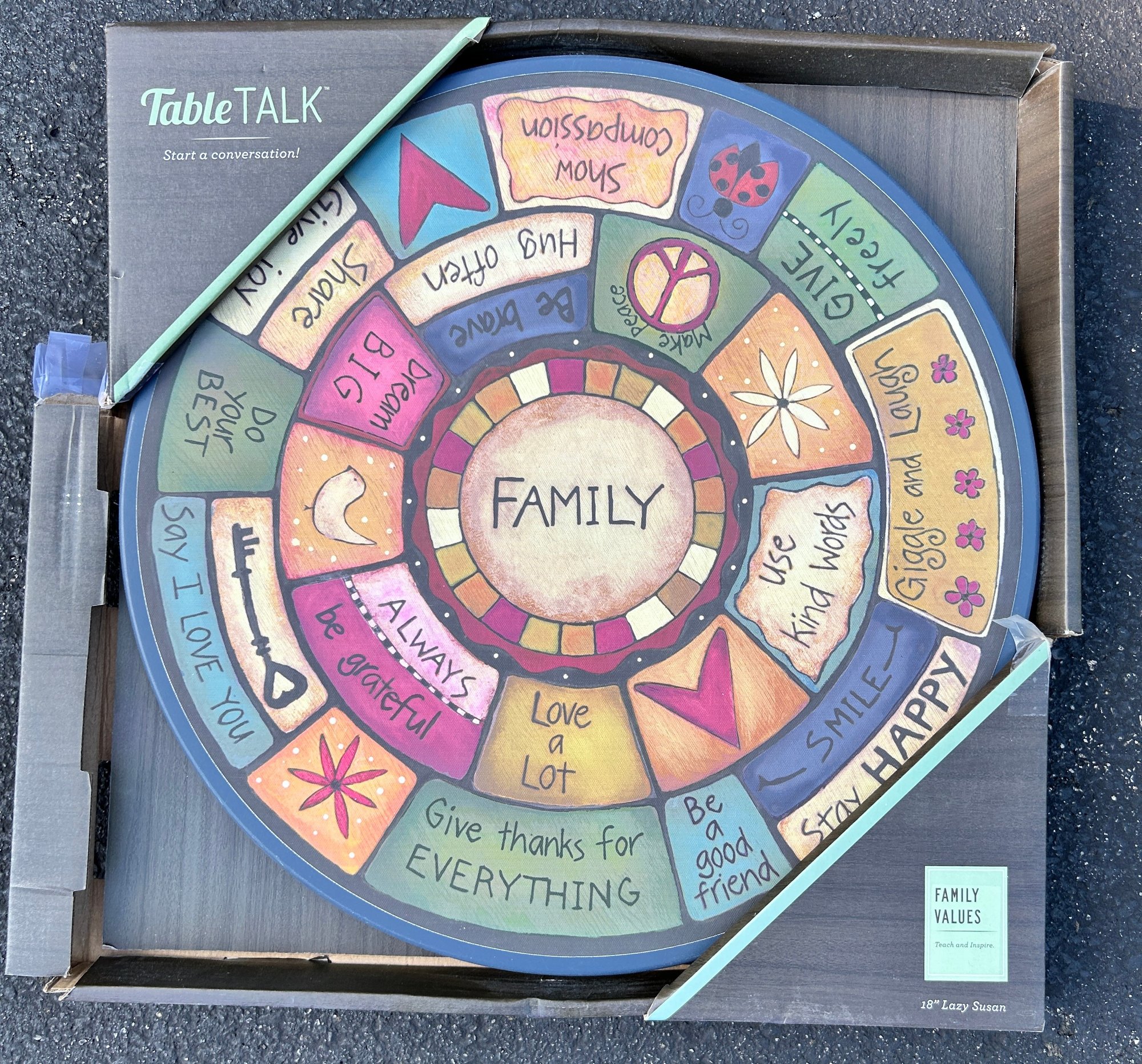 Demdaco Table Talk Family Values Lazy Susan With Box #141841 ...