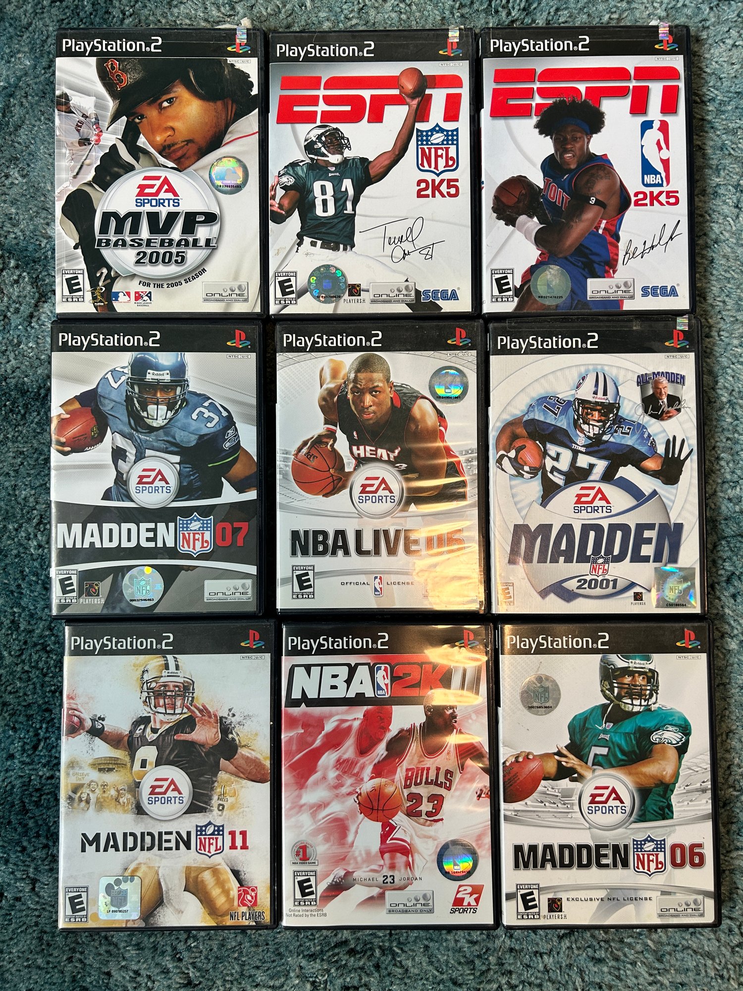 Play Station 2 Video Games, ESPN, Madden, NBA, 9 Piece Lot #113974 ...