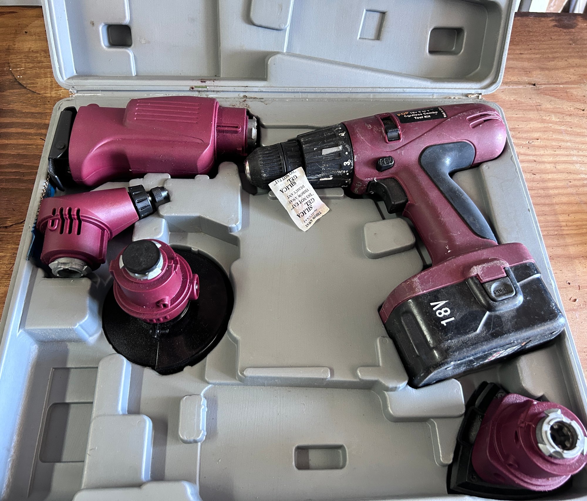 Pop 18v 5 In 1 Cordless Combo Tool Kit Drill, Saw, Sander, Chisel ...