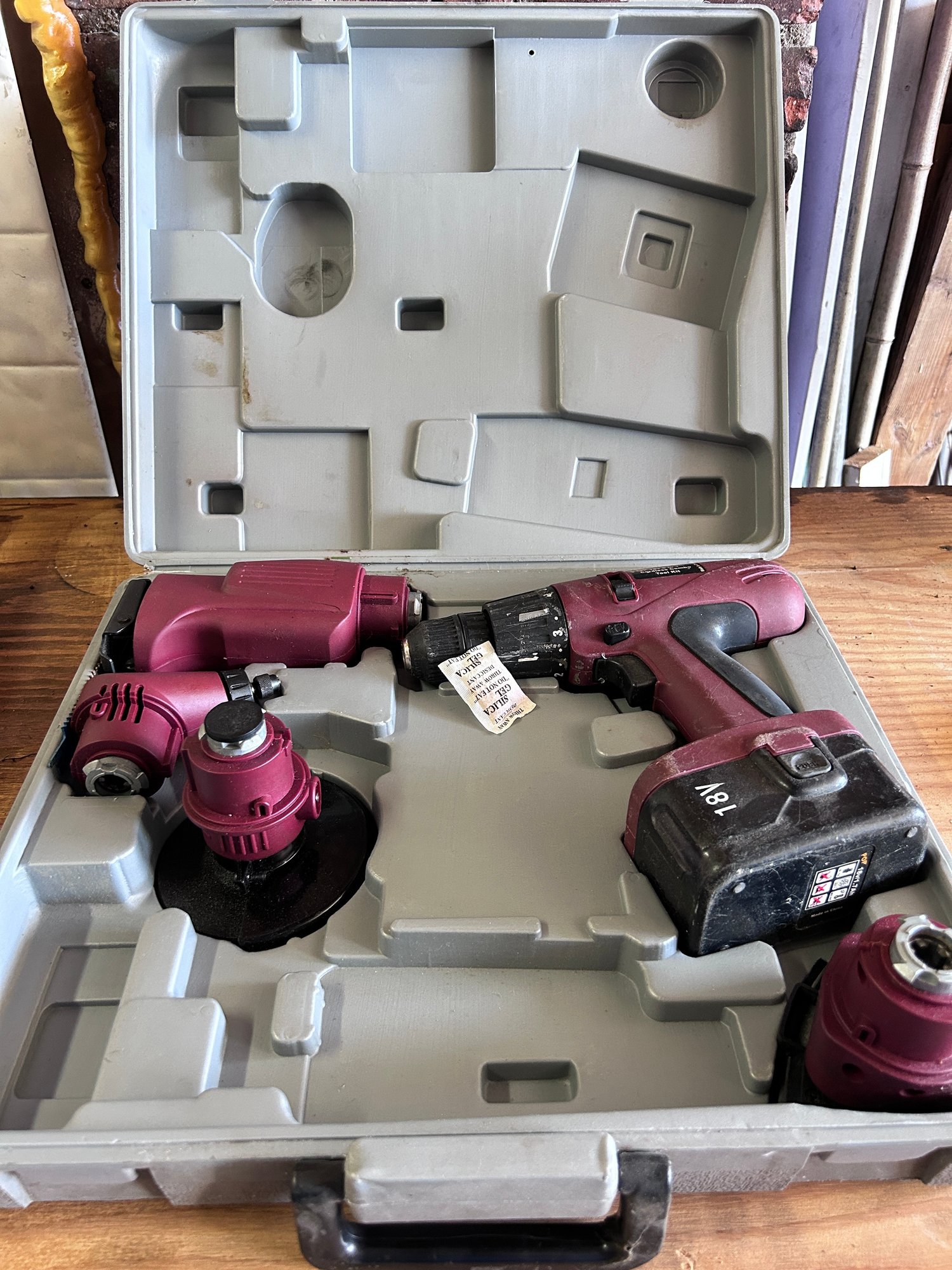 Pop 18v 5 In 1 Cordless Combo Tool Kit Drill, Saw, Sander, Chisel ...