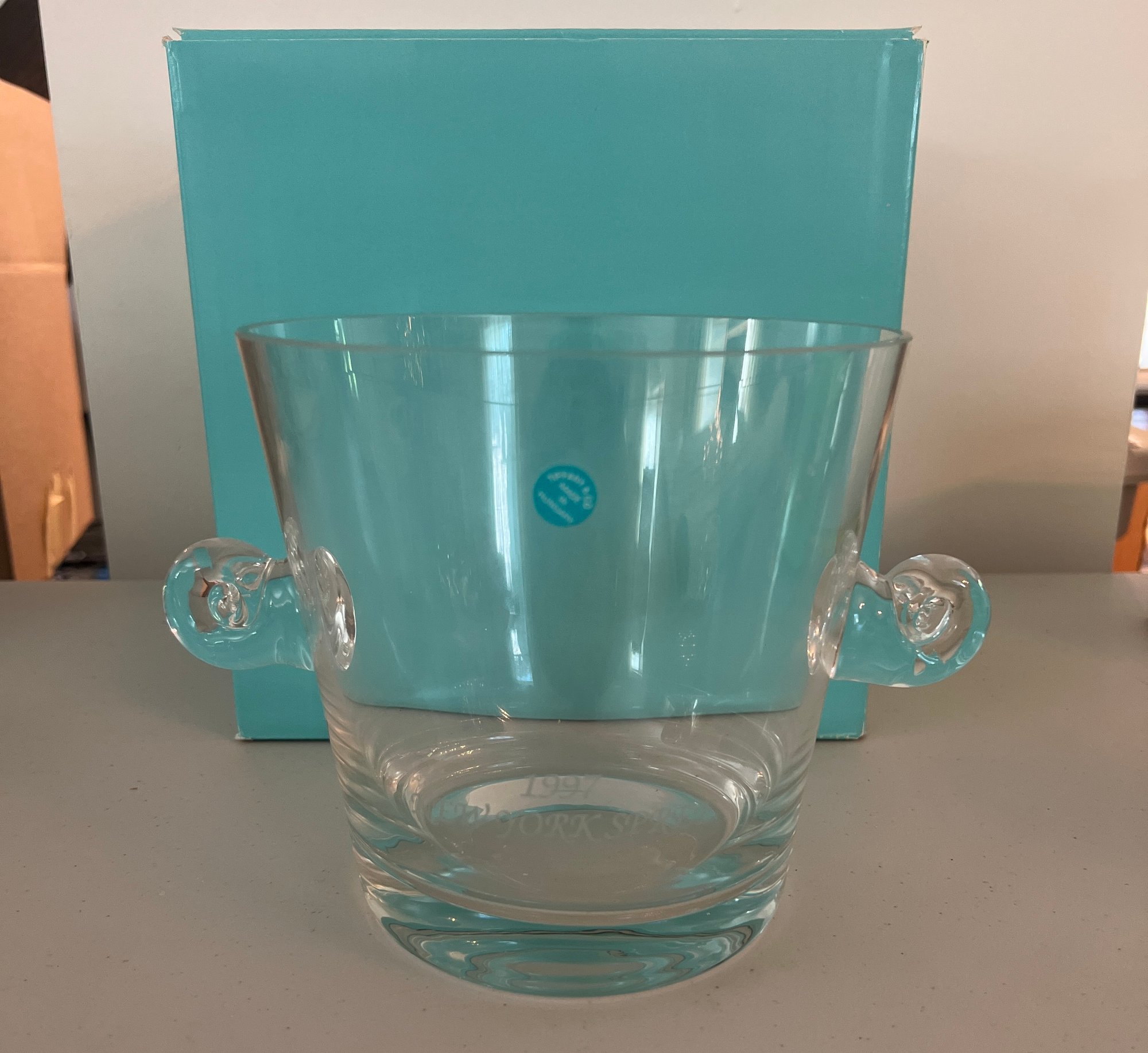 Tiffany & Co Crystal Ice Bucket "1997 New York Spree" Engraved With Box ...