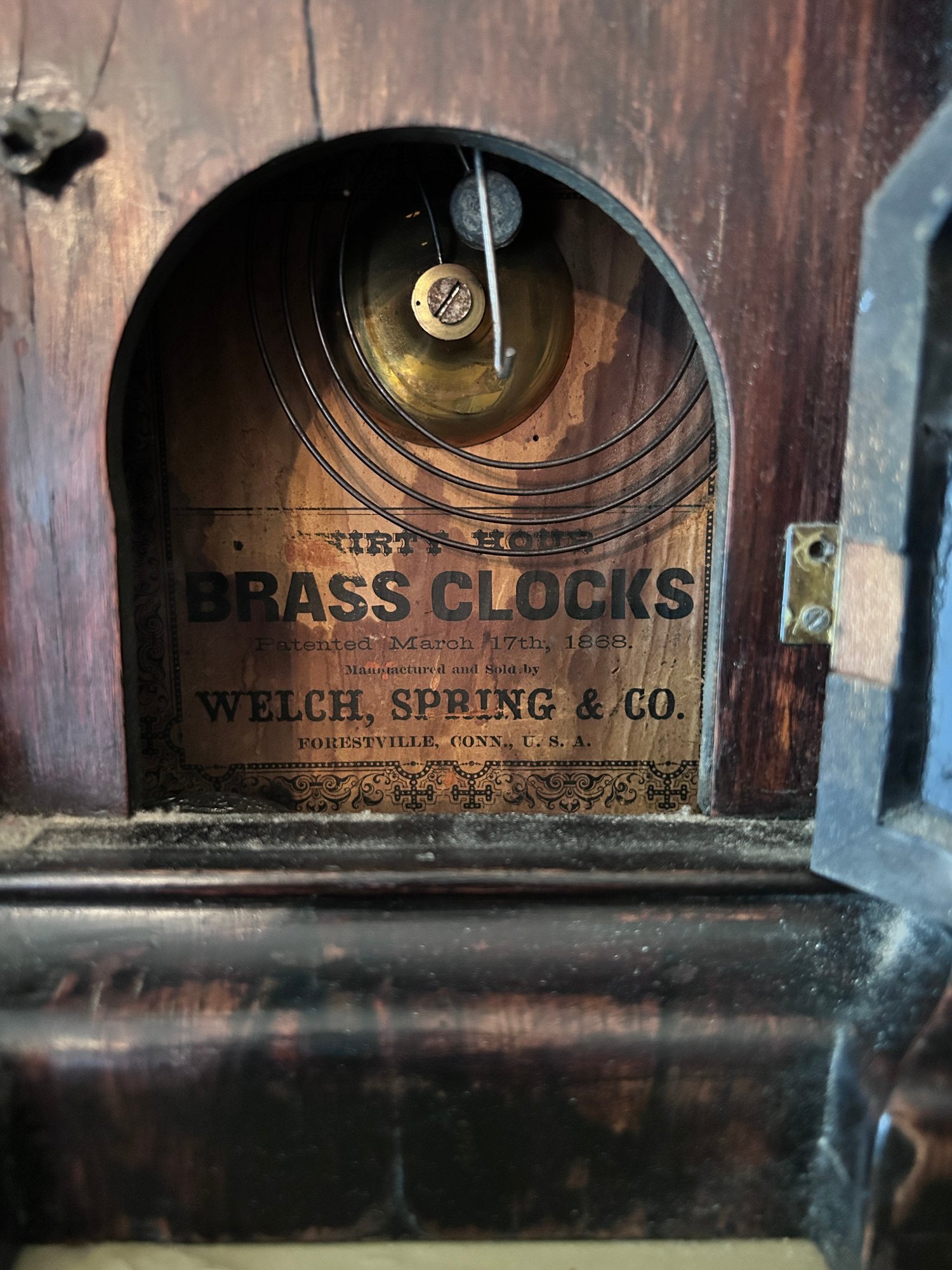 Welch Spring & Co. 18TH. Century Italian No. 3, 30 Hr. Movement ...