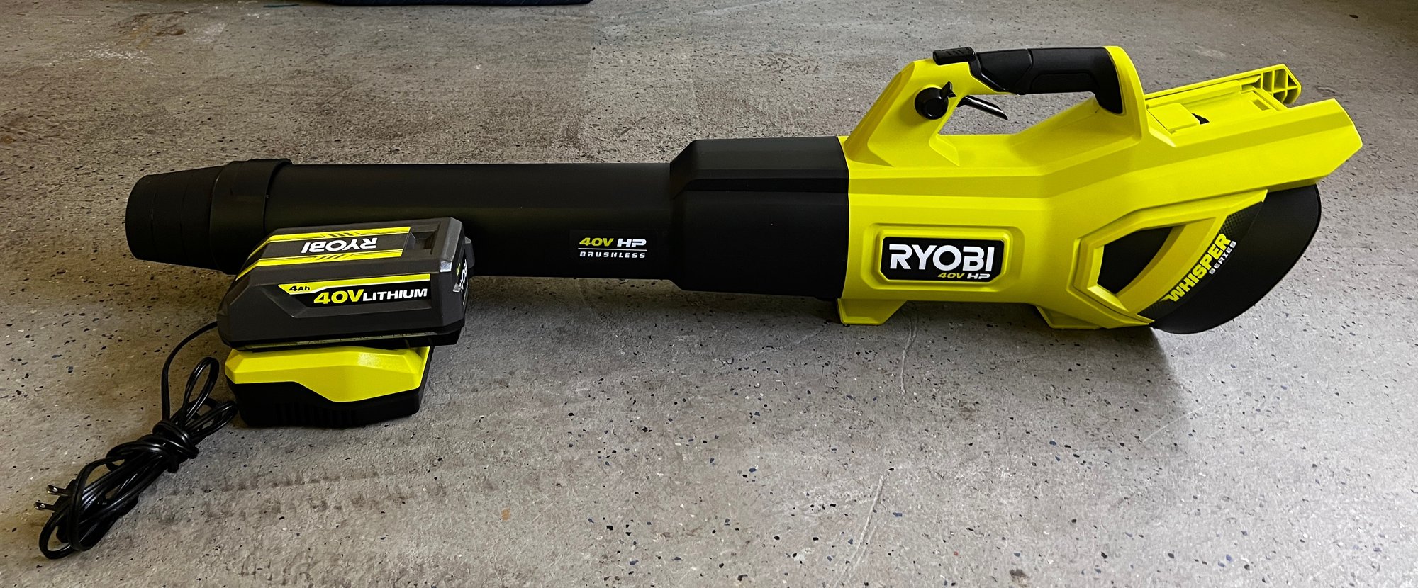 Ryobi 40V HP Brushless Whisper Series 160 MPH 650 CFM Cordless Battery ...