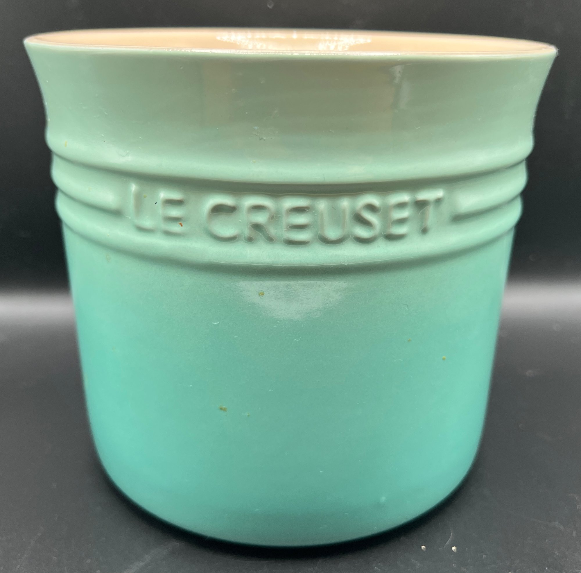 Le Creuset Stoneware Turquoise Utensil Holder #111486 | Auctionninja.com