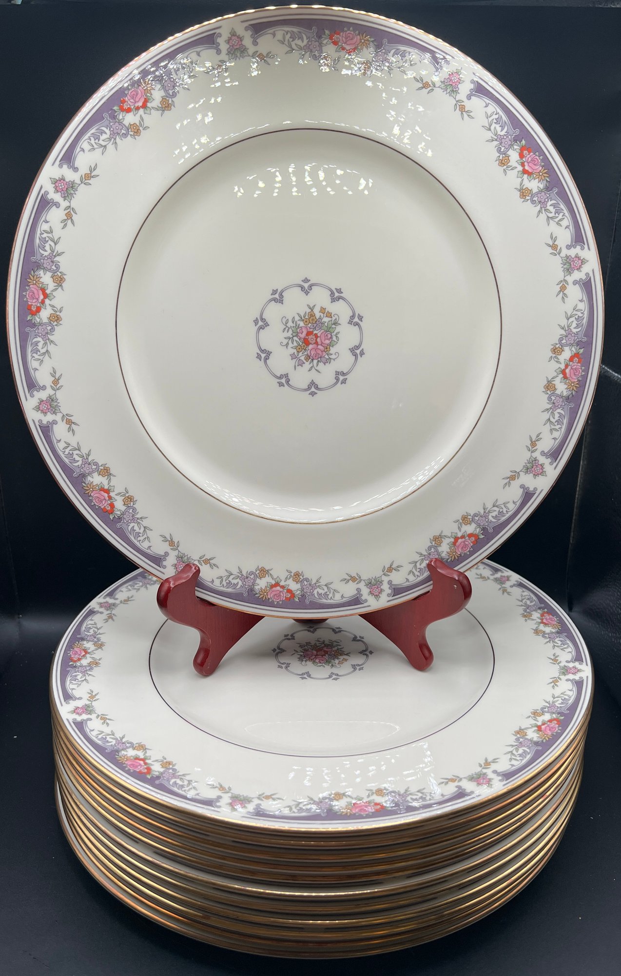 Minton Royal Doulton China Hanbridge Dinner Plates - 12 Pieces #111495 ...