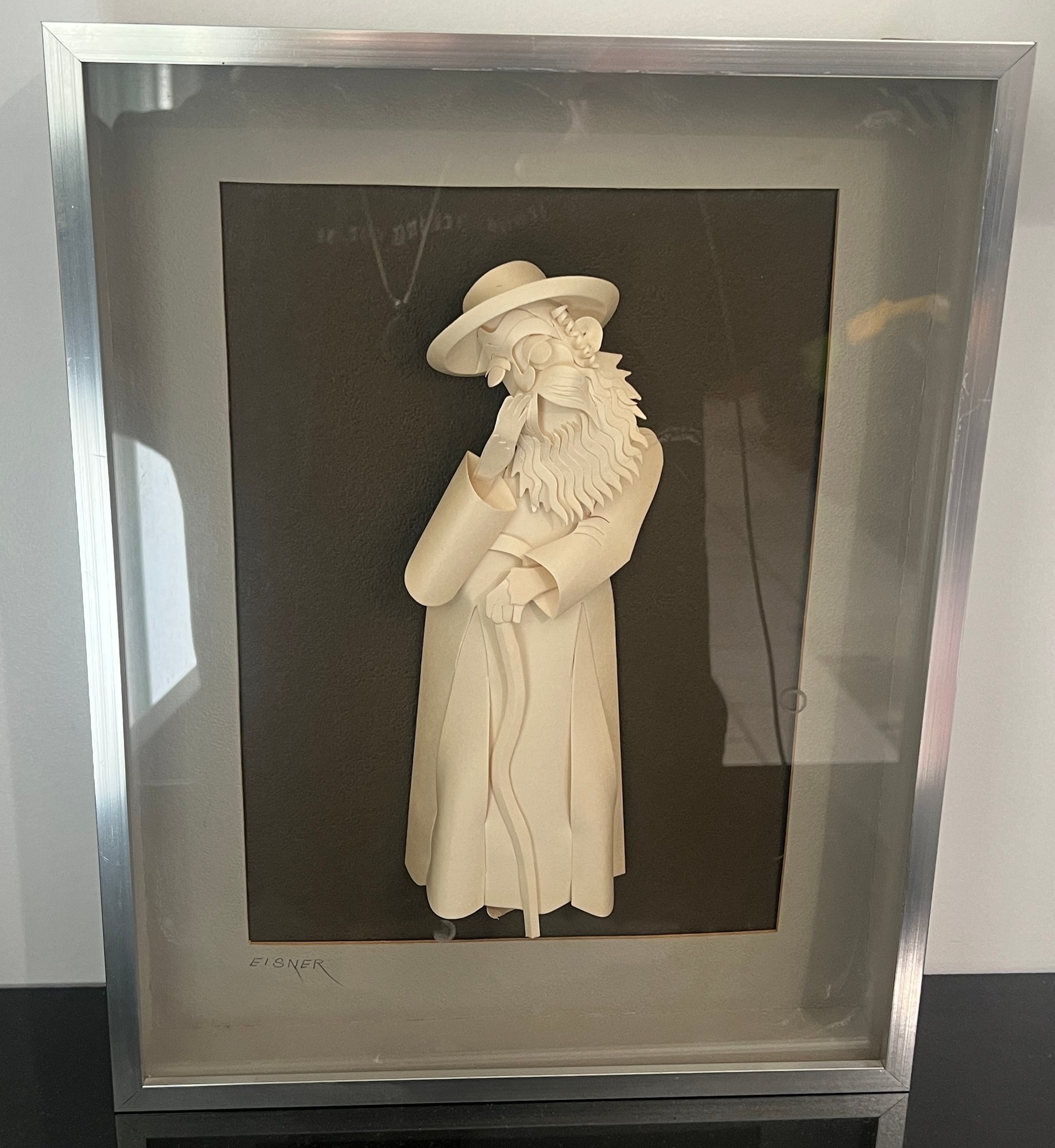 Jack Eisner Paper Sculpture Of A Jewish Rabbi Shadowbox #116079 ...