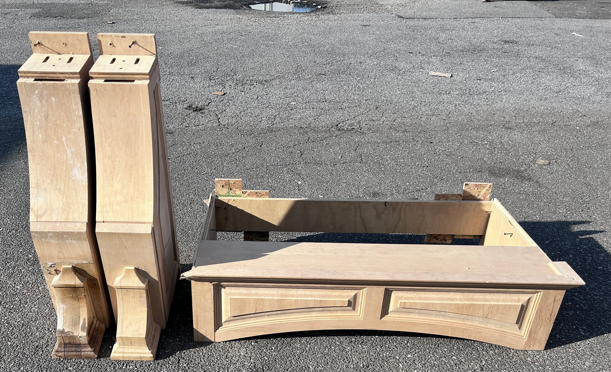 Woodworking Arched Valence And Two Hollow Back Wood Corbels - 3 Piece ...