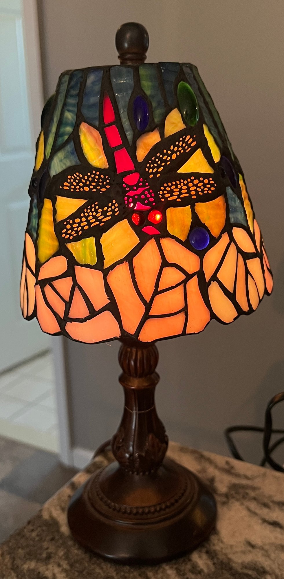 Tiffany Style Dragon Fly Stained Glass Table Lamp #132704 ...
