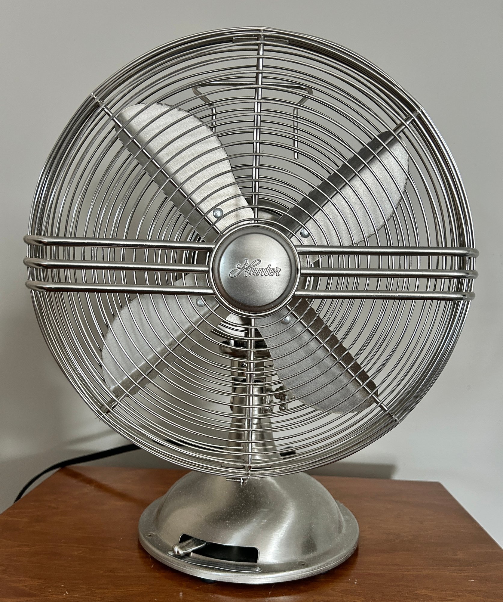 Hunter Retro 12 Inch Brushed Nickel 3 Speed Table Fan #147239 ...