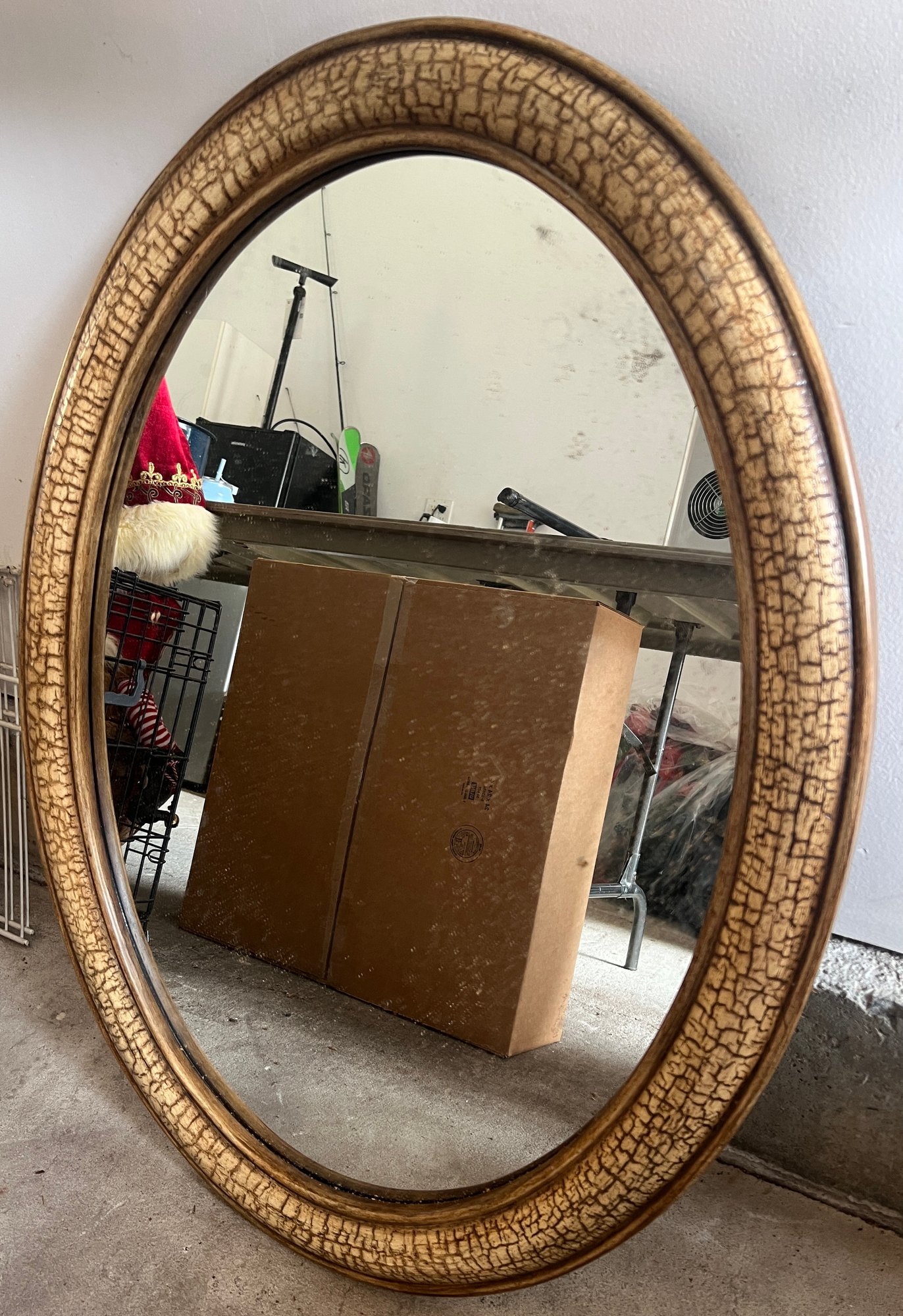 Wood Framed Oval Mirror #113230 | Auctionninja.com