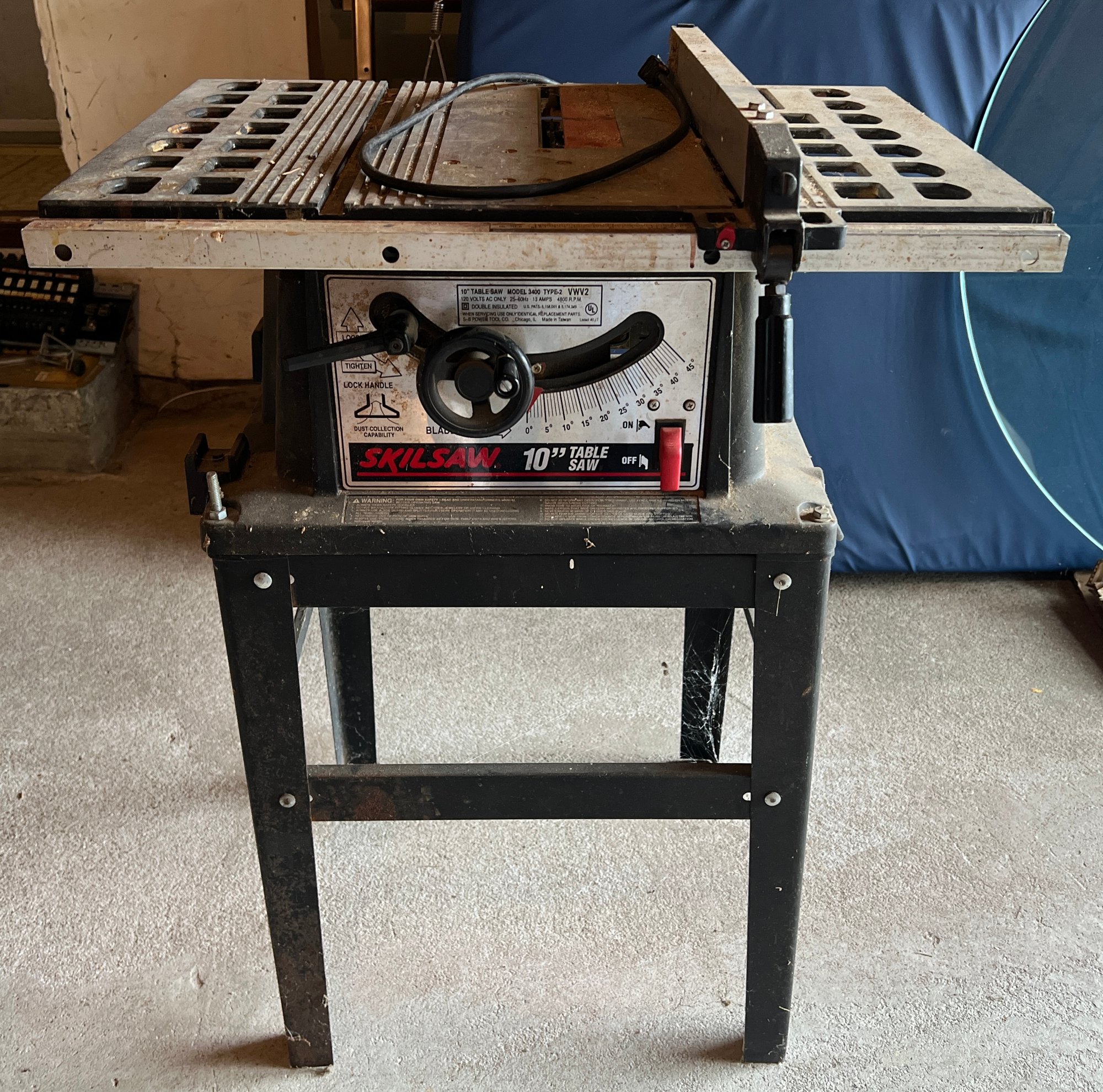 Skilsaw 10 Inch Table Saw 120 Volts 13 Amps Model: 3400 #114649 ...