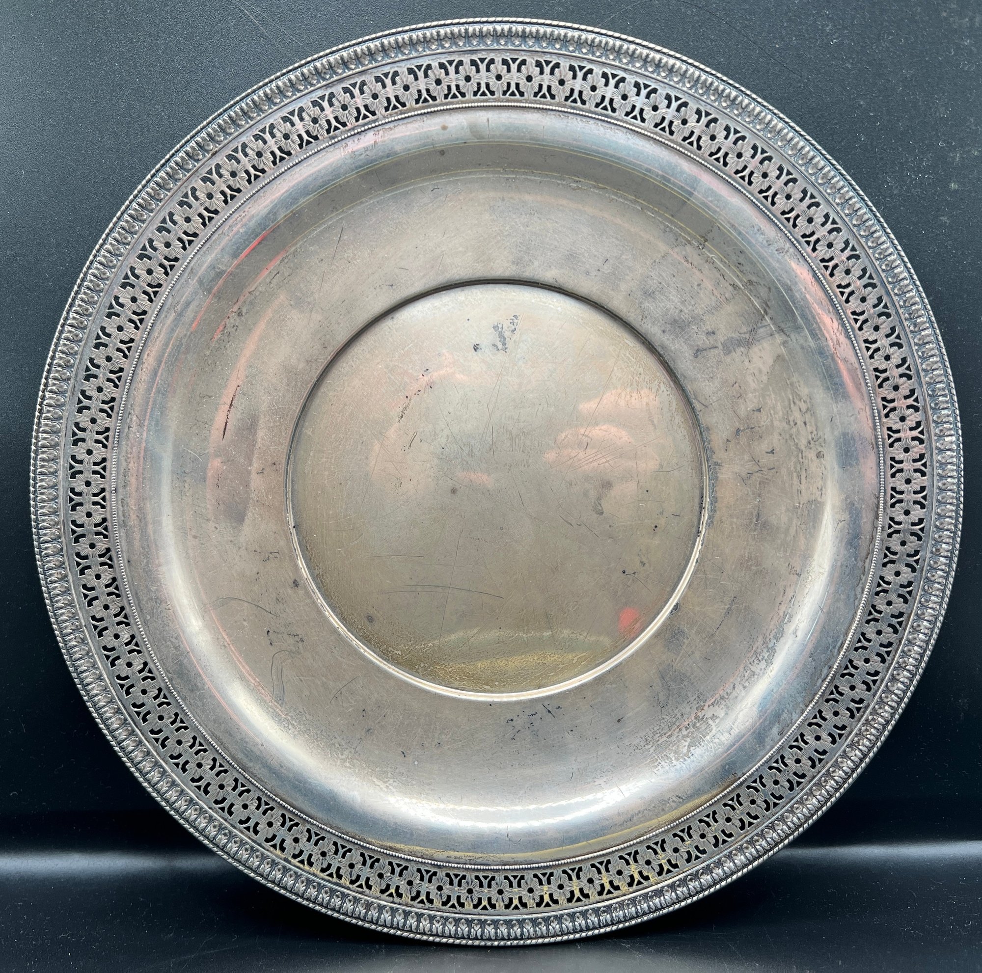 Antique Sterling Silver Watson Co. Reticulated Plate - 9.01 OZT #130344 ...