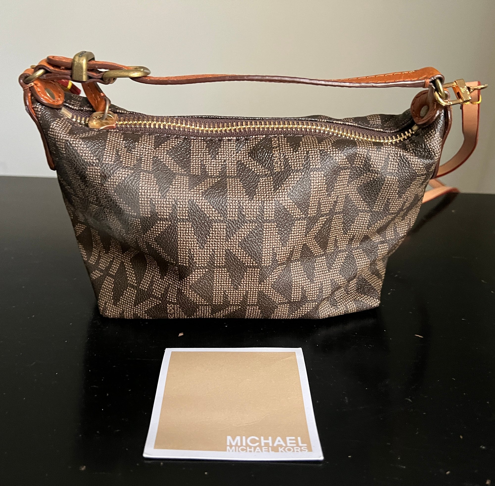 Michael Kors Signature Small Top Zip Brown Lugg #137736 | Auctionninja.com