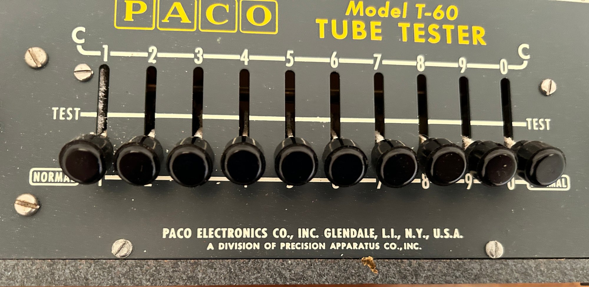 Paco Model T-60 Tube Tester With Manual #120075 | Auctionninja.com