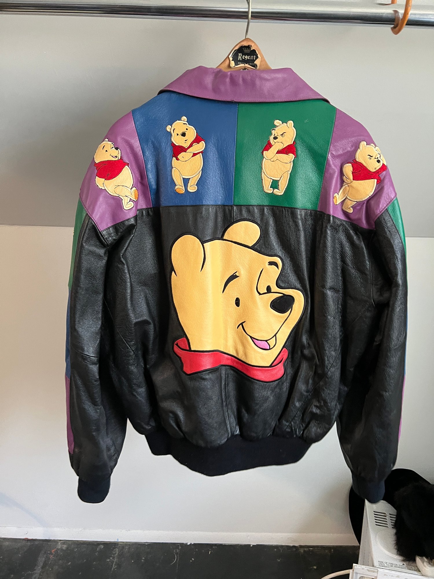 Winnie The Pooh Walt Disney Embroidered Leather Jacket Size Large ...