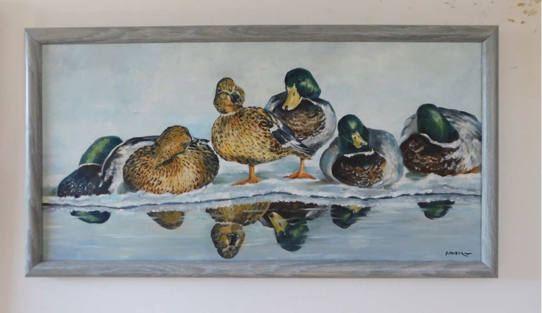 Original Oil On Canvas Framed - Mallard Scene - Signed Fauser #54777 ...