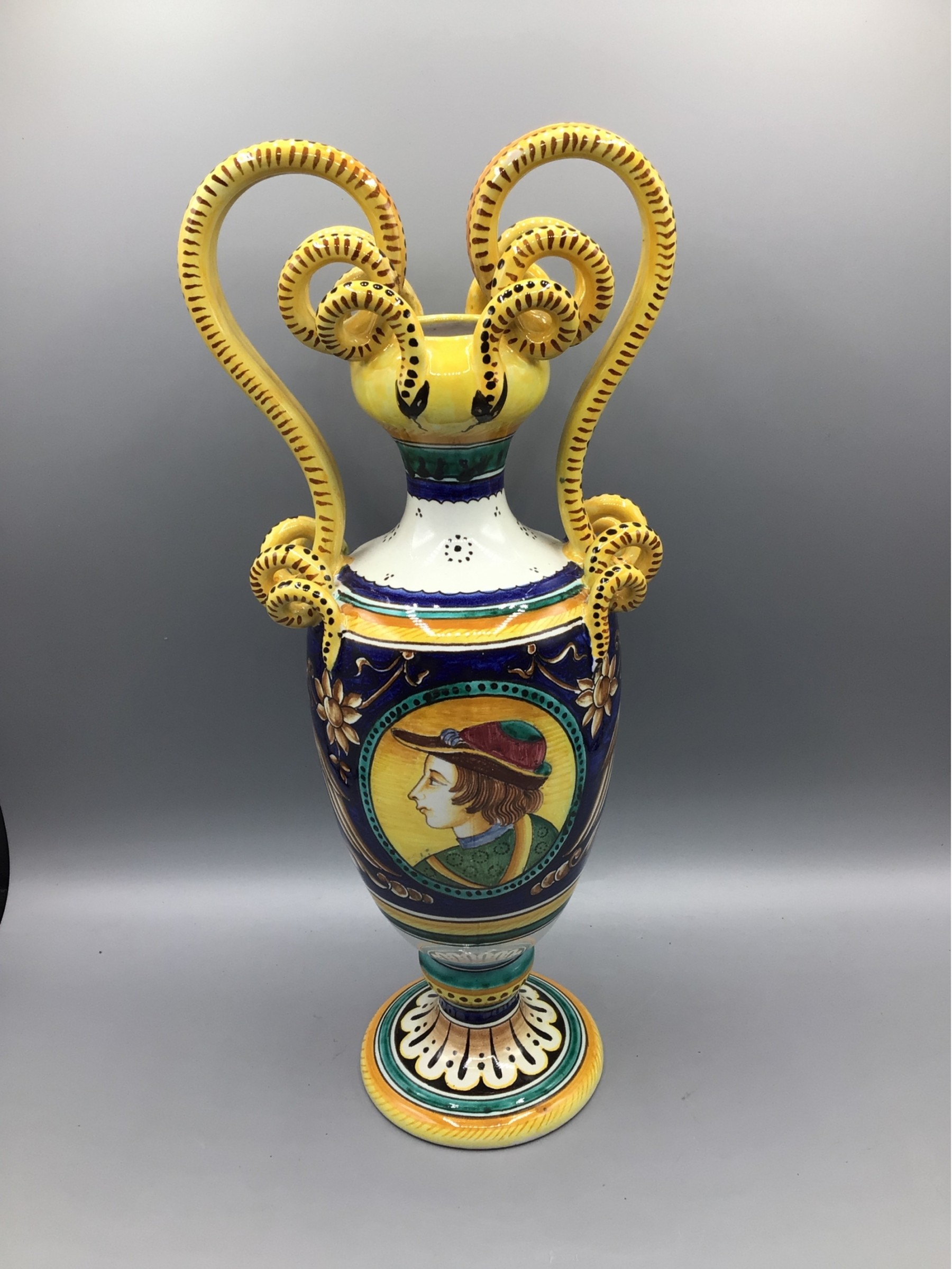 Deruta Italy Vintage Snake Handle Hand Made Decorative Vase #59222 ...