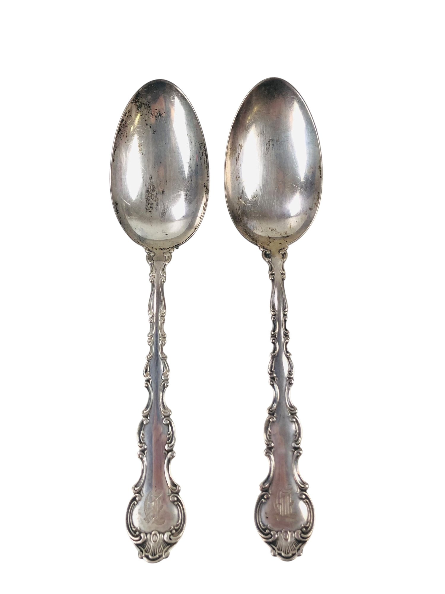 Gorham Strasbourg Sterling Silver Serving Spoons, Patented 1897, (Set ...