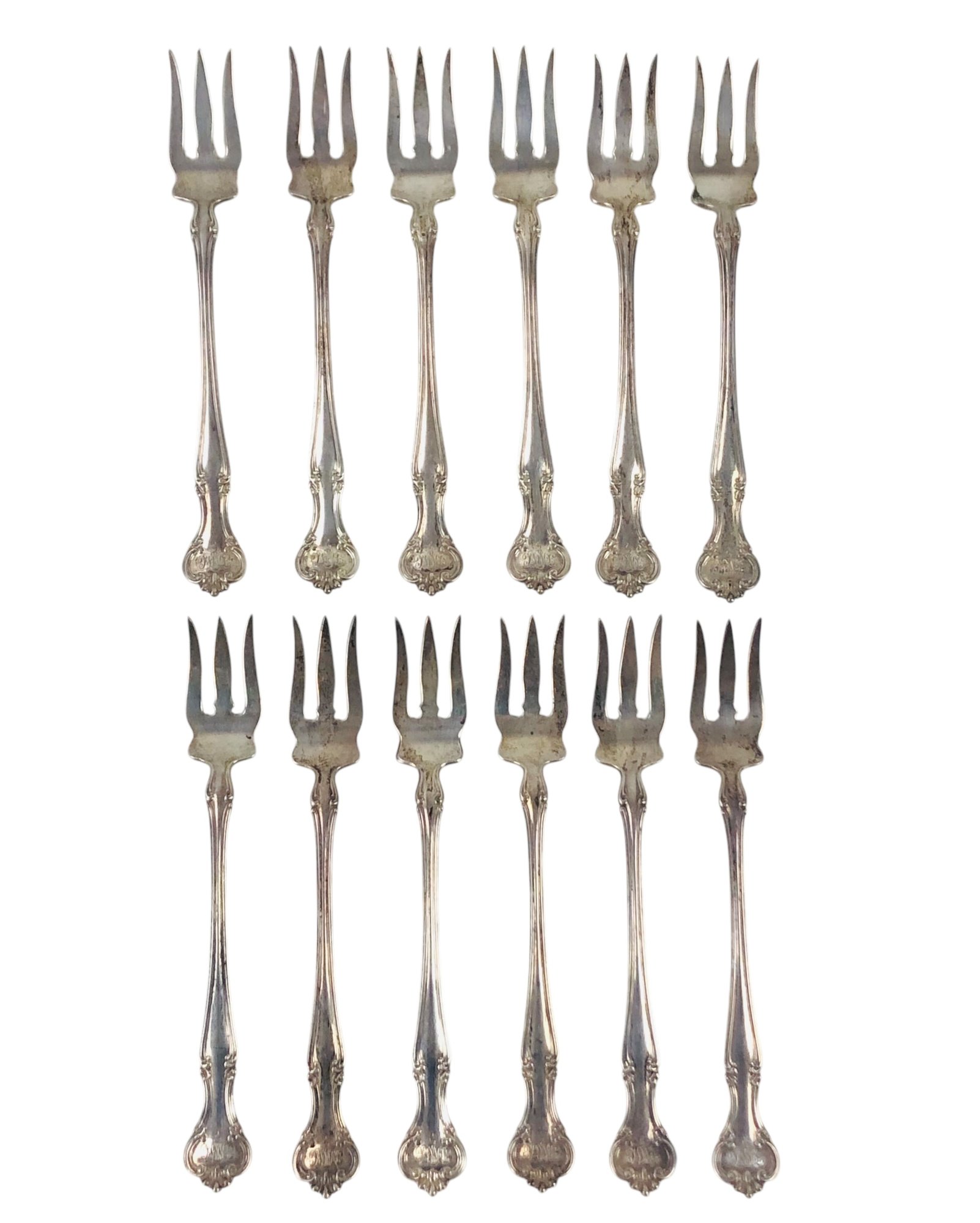 Gorham Co. Sterling Silver Cocktail Forks (Set Of 12), Cromwell Pattern ...