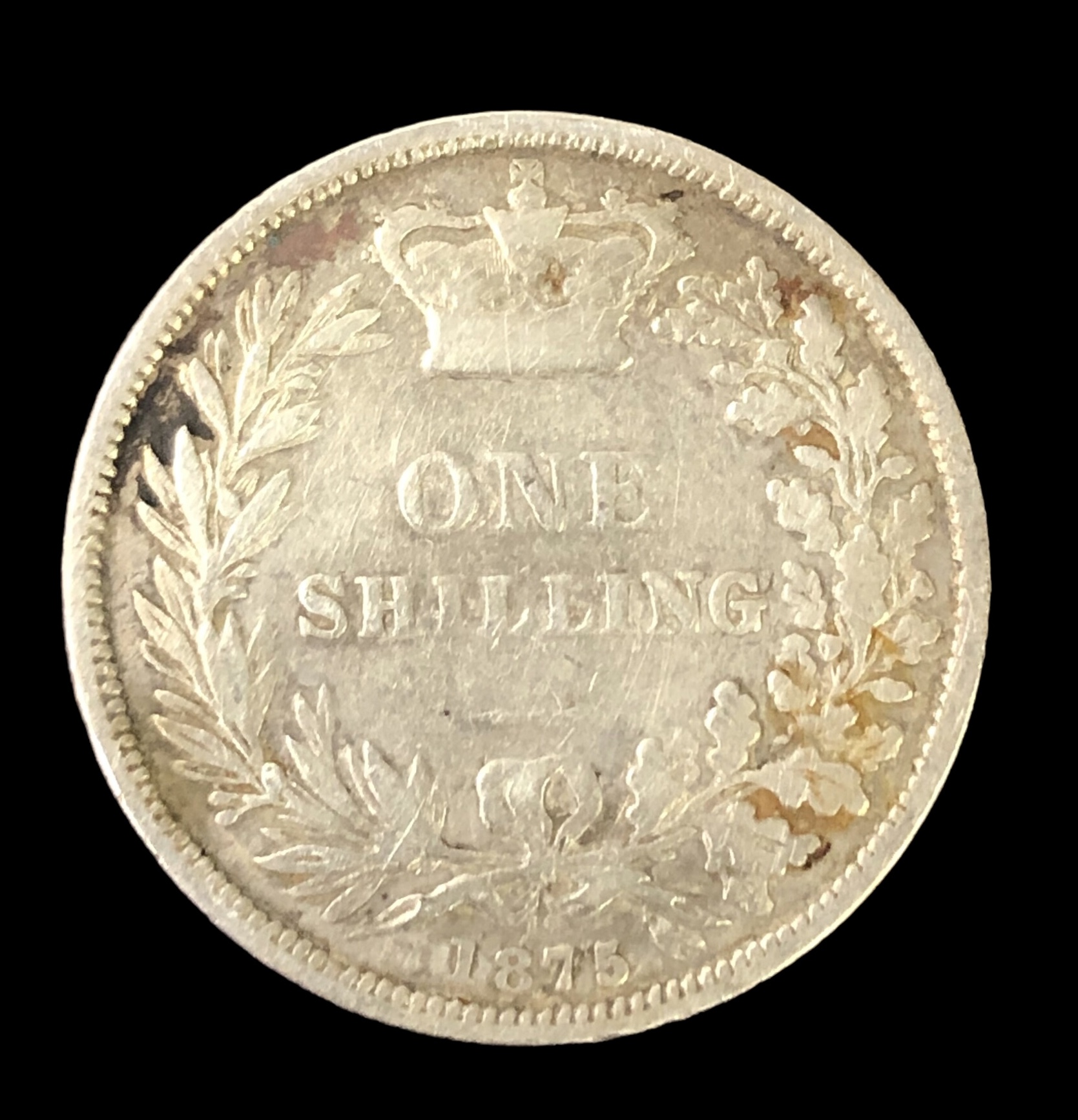 1875 Great Britain Victoria One Shilling Silver Coin, Die Mark 18 - #JC ...
