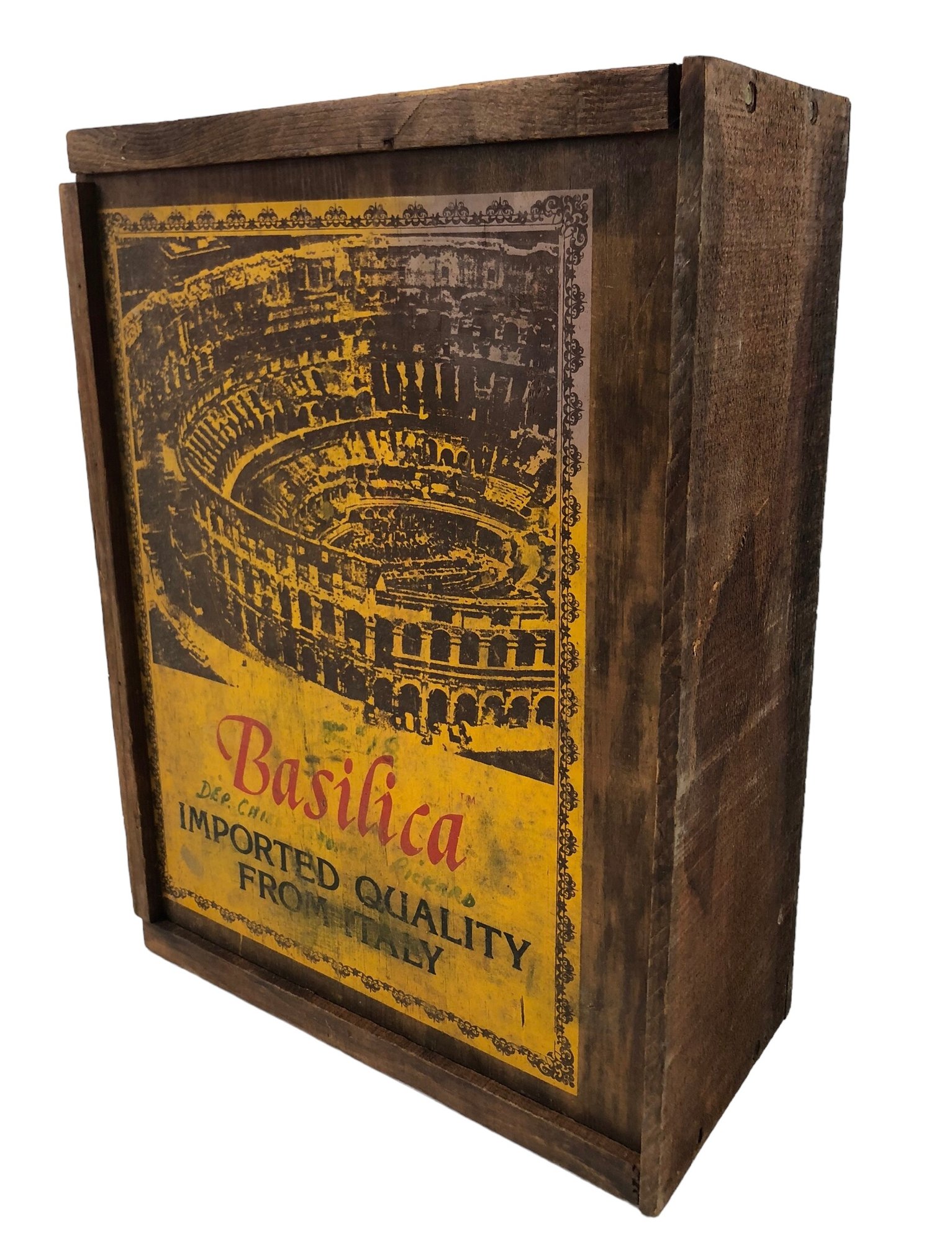Vintage Italian Basilica Olive Oil Wood Crate / Box - #S6-2 #23778 ...
