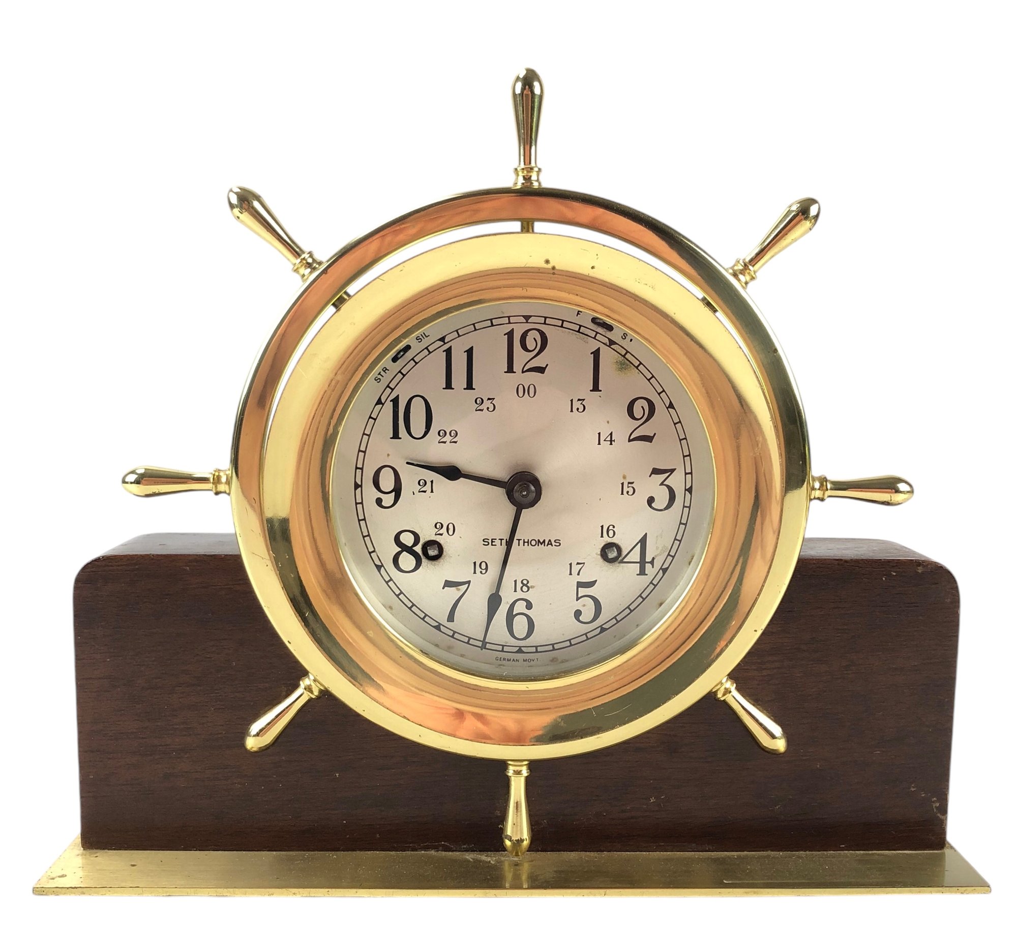 Vintage Seth Thomas Helmsman Model E537-001 Ships Bell Mantel Clock - # ...