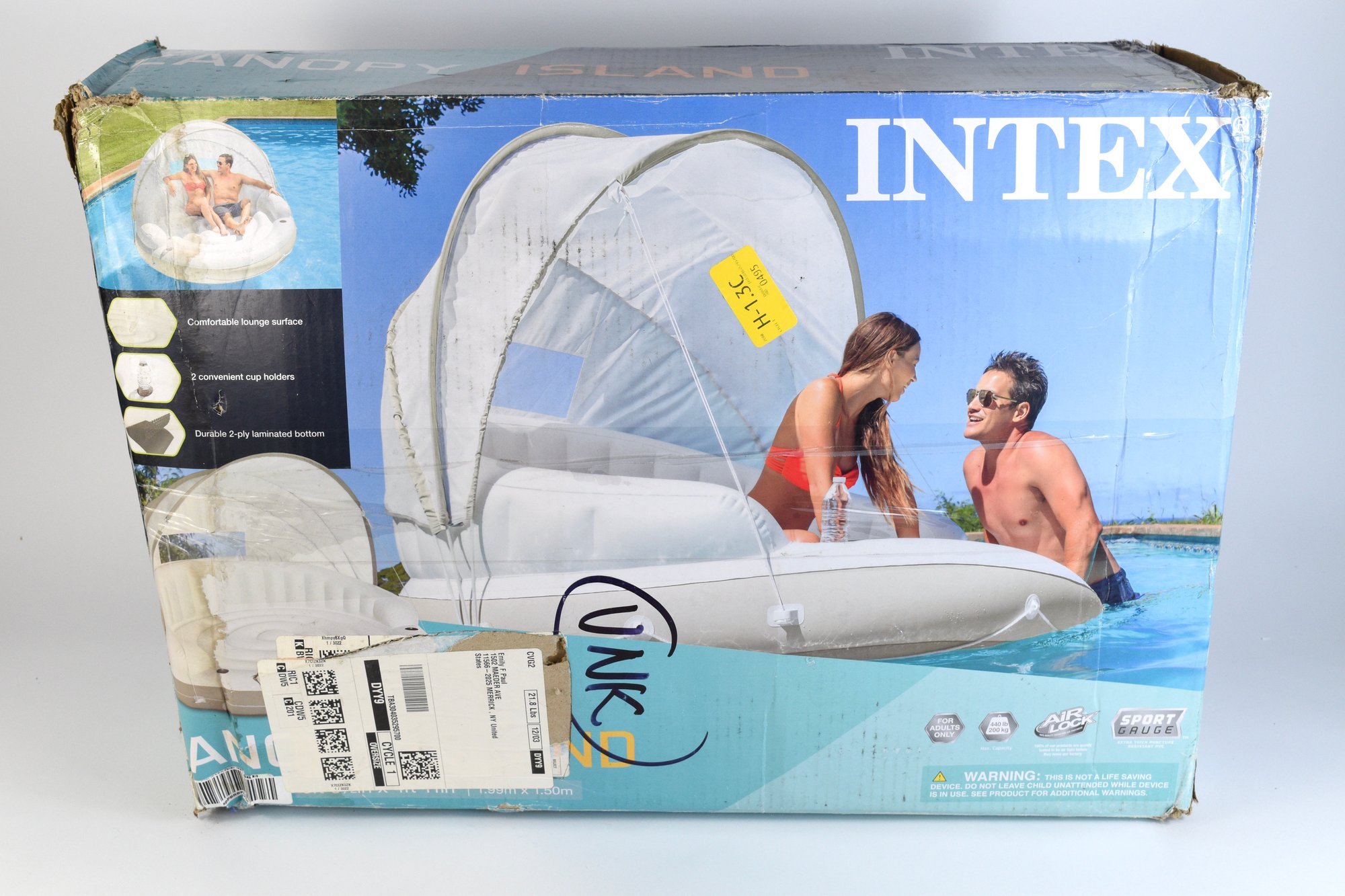 Intex 58294EP Inflatable Island Pool Float Cabin - Never Used #6175 ...