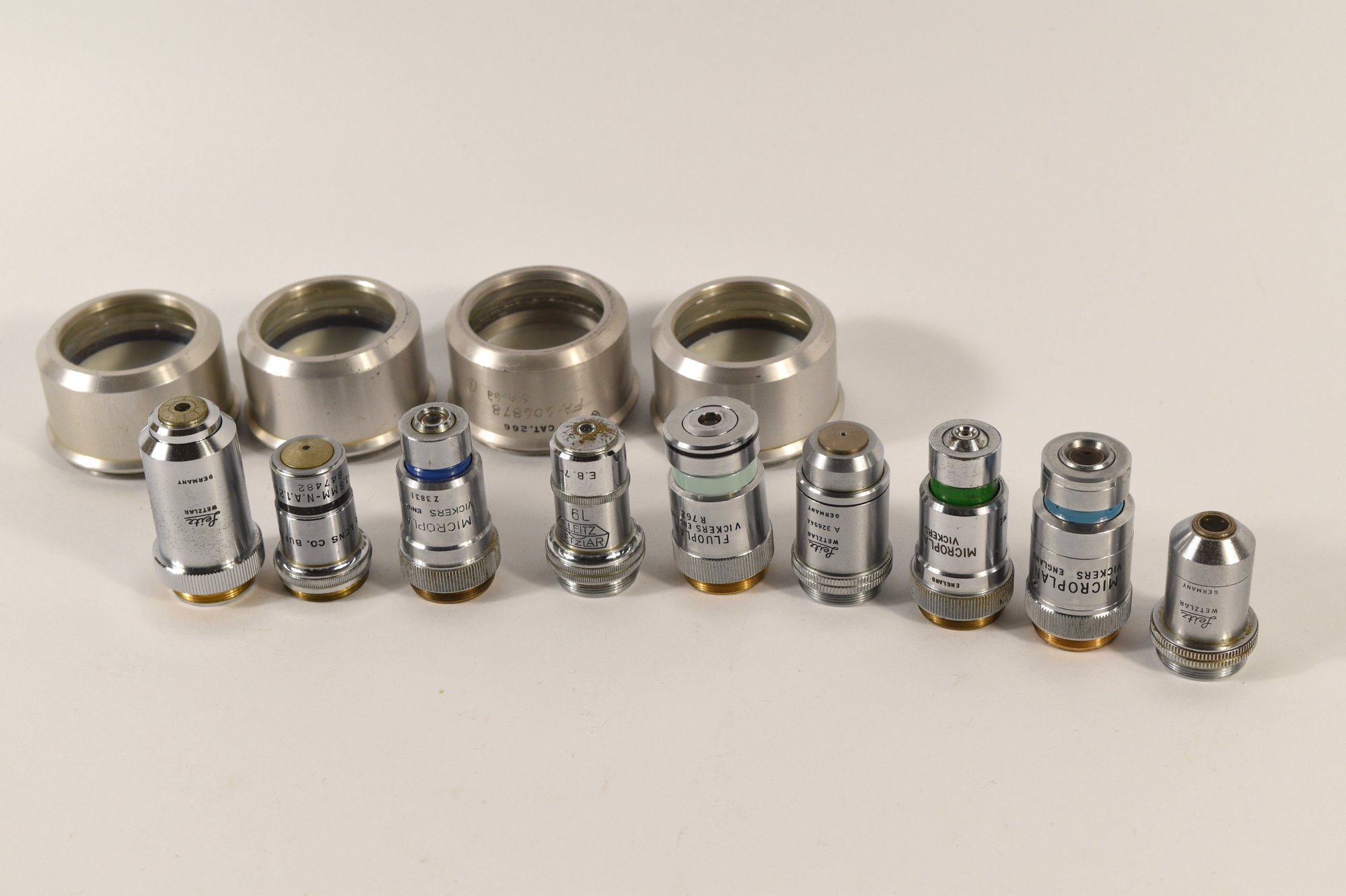 Assorted Vickers Lietz Wetzlar Weiss Microscope Objectives - 12 Total ...