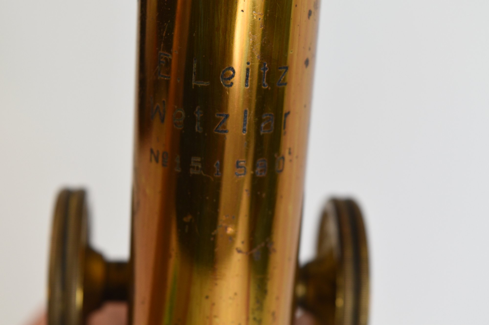 Antique Ernst Leitz Wetzlar Brass Monocular Microscope With 3 ...