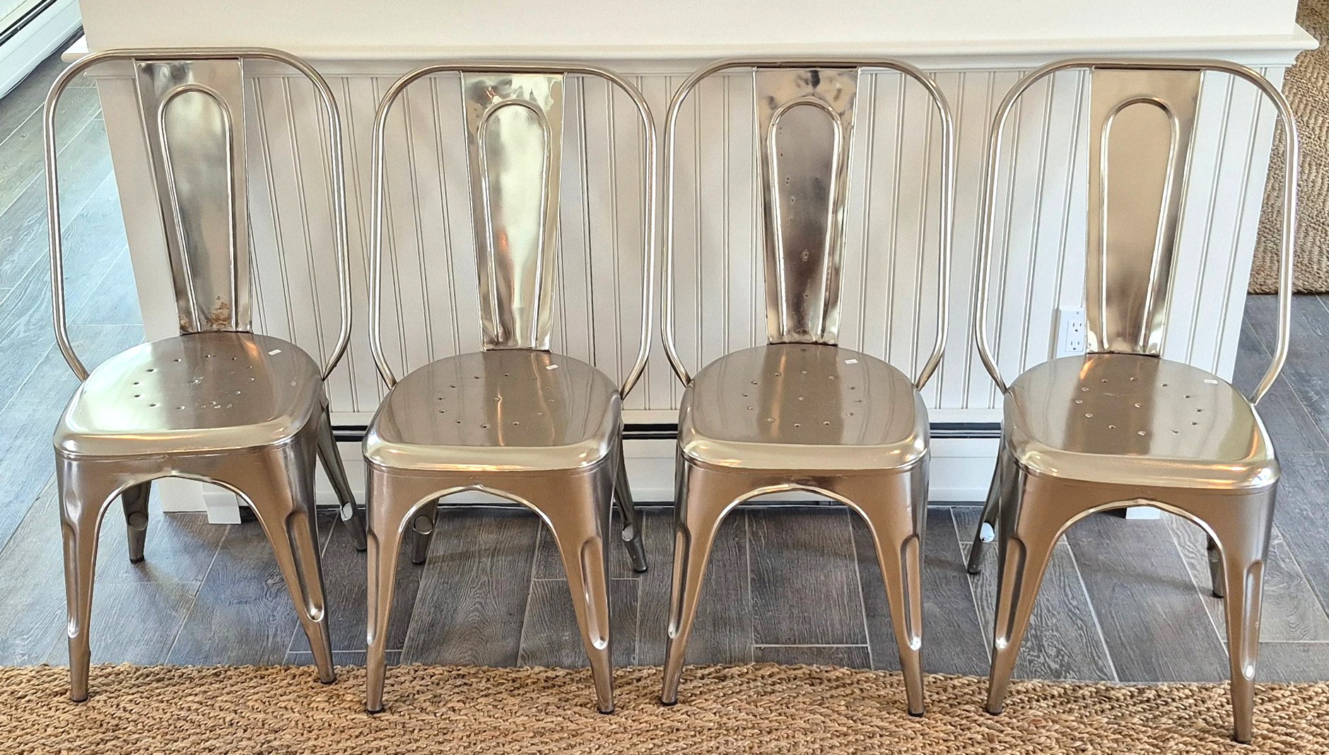 Four Restoration Hardware Steel Side Chairs (CTF30) #47696 ...