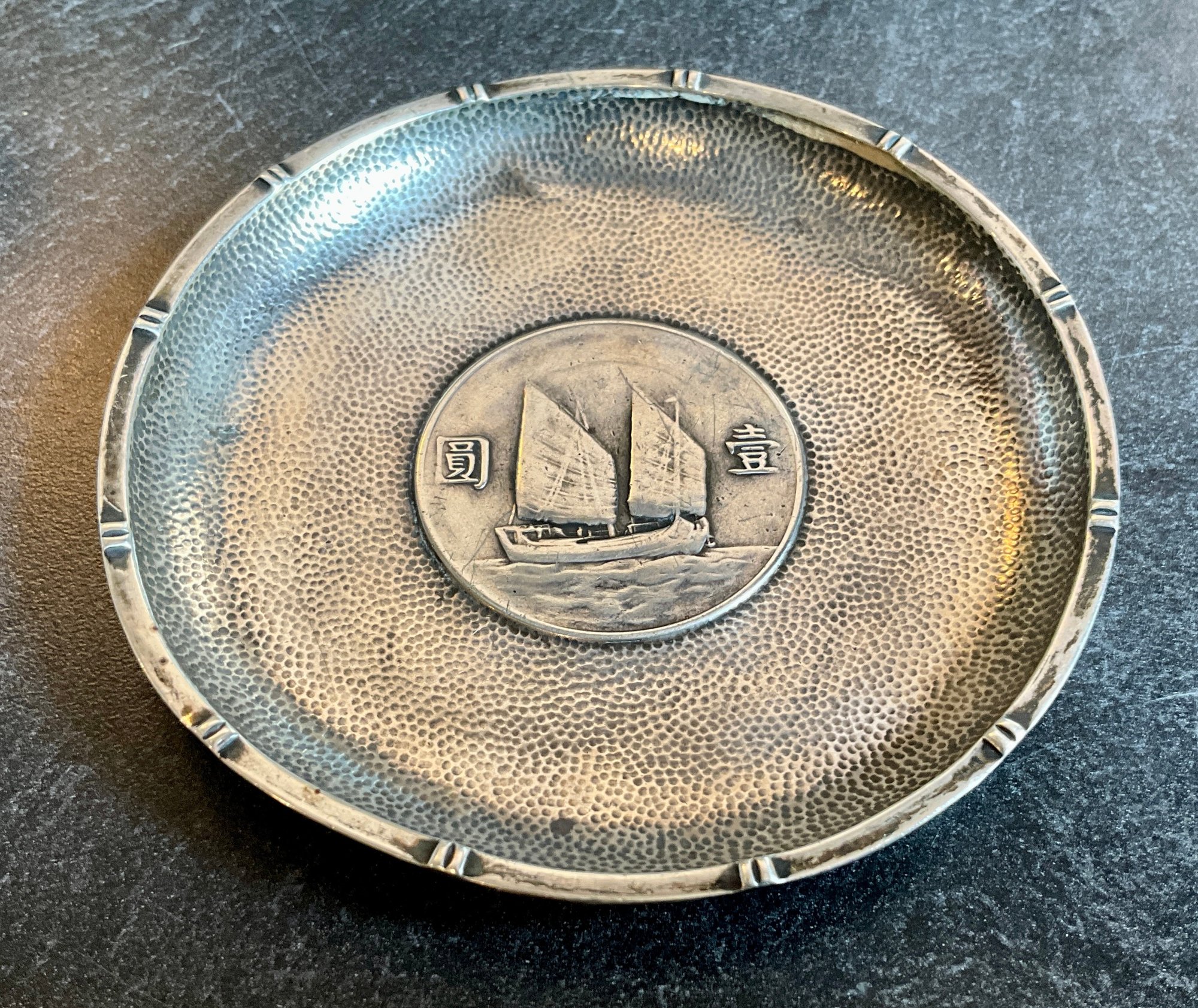 Antique Asian Silver Coin Dish #49465 | Auctionninja.com