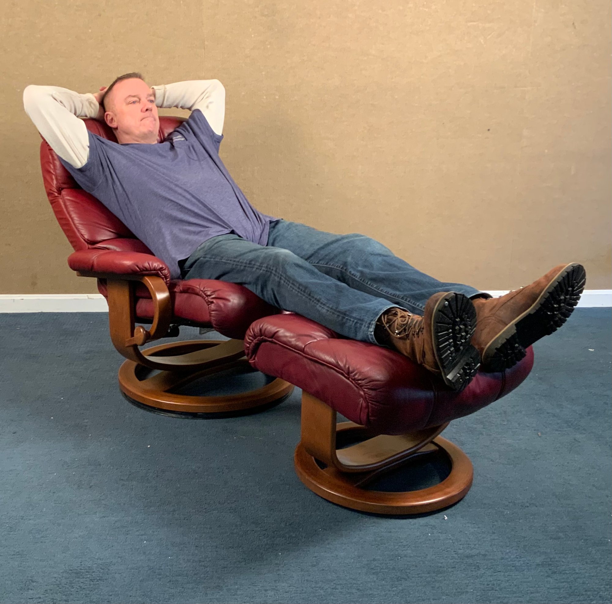 Palliser Stressless Style Leather Lounge And Ottoman (CTF30) #43863 ...