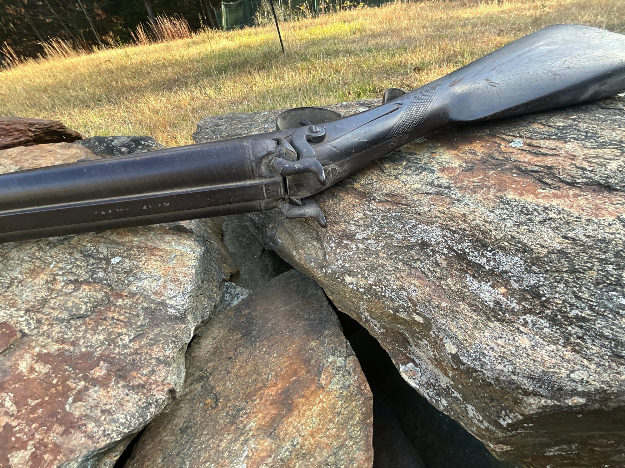 Antique Double Barrel Percussion Fowling Gun #53816 | Auctionninja.com