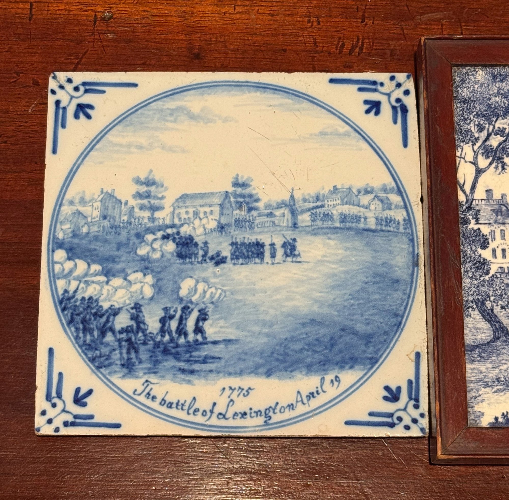 Two Antique Historical Blue And White Tiles (CTF20) #55501 ...