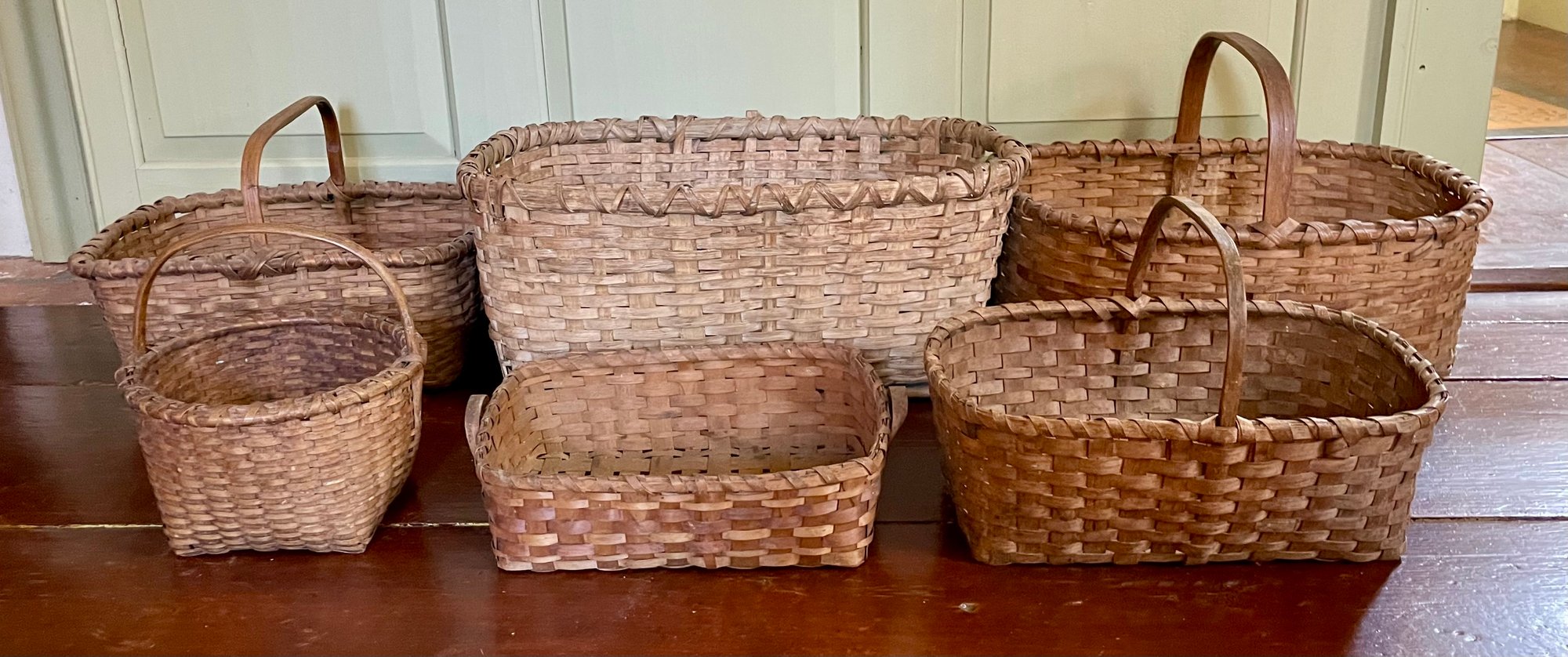 Vintage Splint Baskets, 6pcs. (CTF20) #41583 | Auctionninja.com