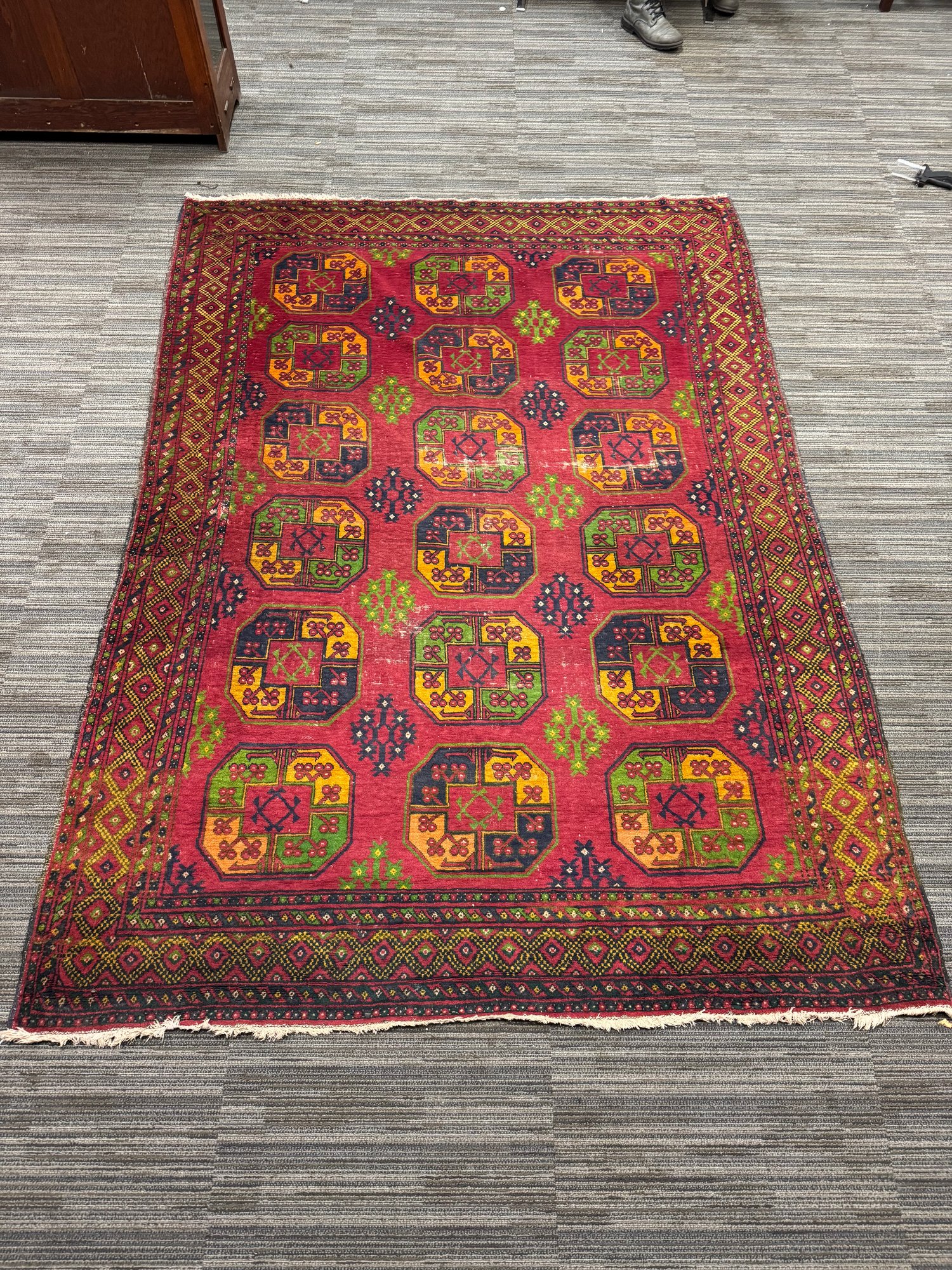 Vintage Bokara Style Oriental Area Rug (CTF20) #43785 | Auctionninja.com