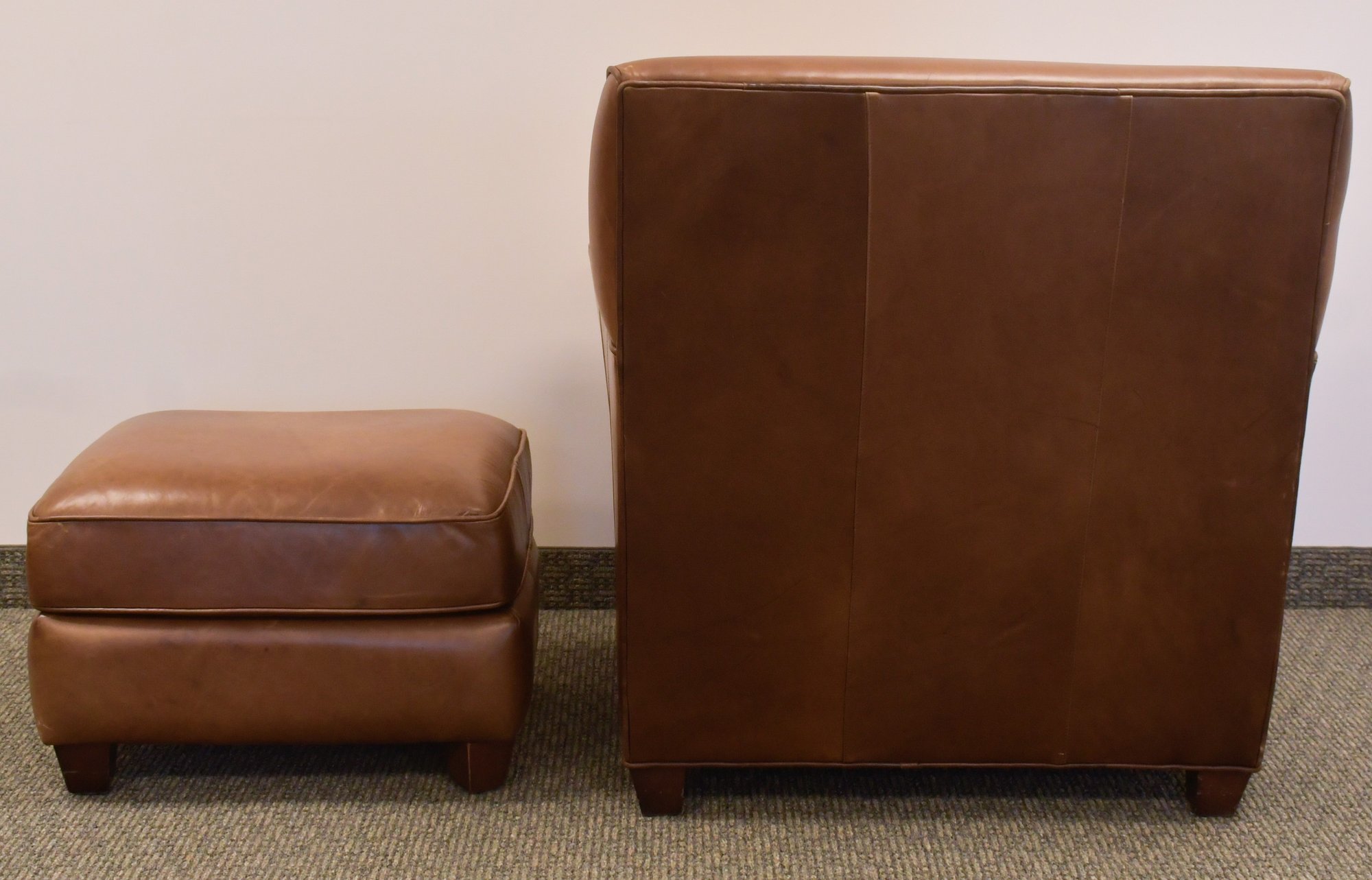 McNeilly Champion Brown Leather Club Chair And Ottoman, 2pcs (CTF40 ...