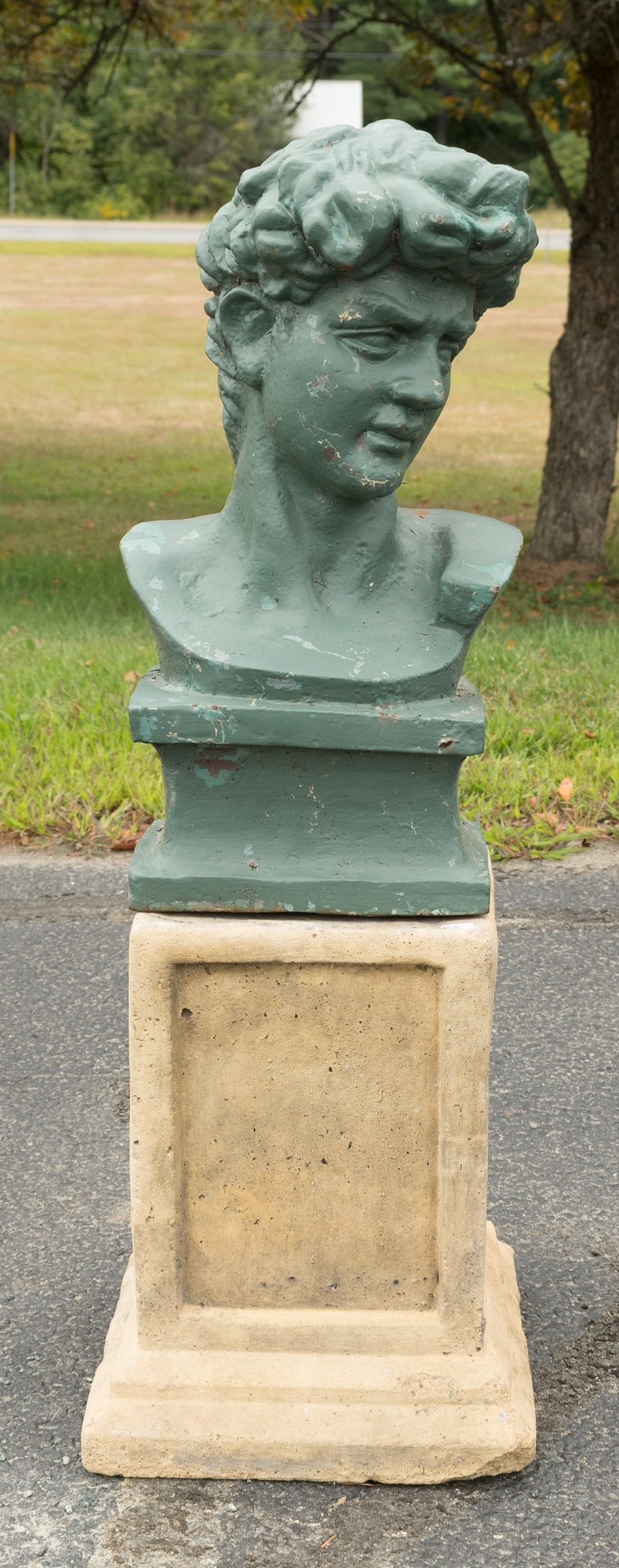 Vintage Figural Cast Iron Bust And Concrete Base, 2pcs (CTF40) #51787 ...