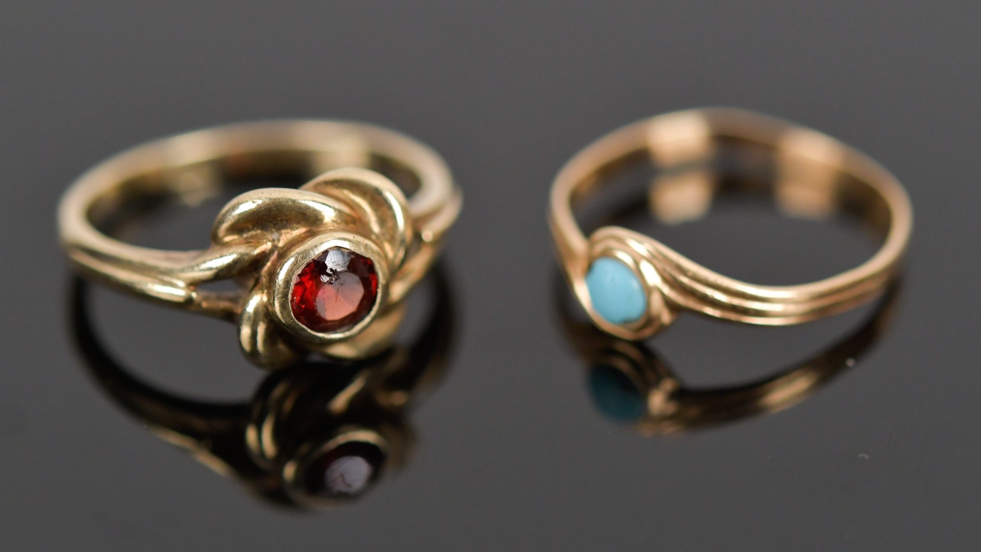 Two Antique 10k Gold Stick Pins & Two Antique 10k Gold Rings (CTF10 ...