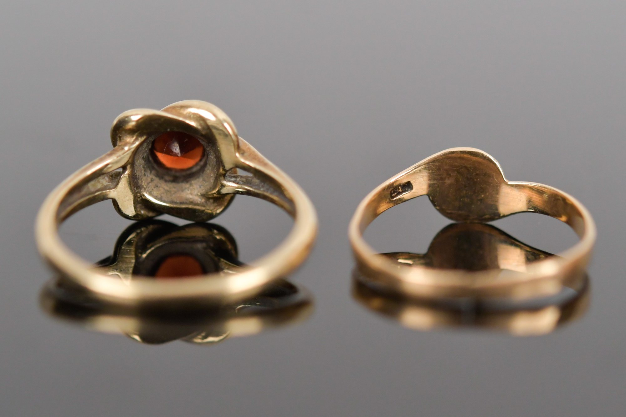 Two Antique 10k Gold Stick Pins & Two Antique 10k Gold Rings (CTF10 ...