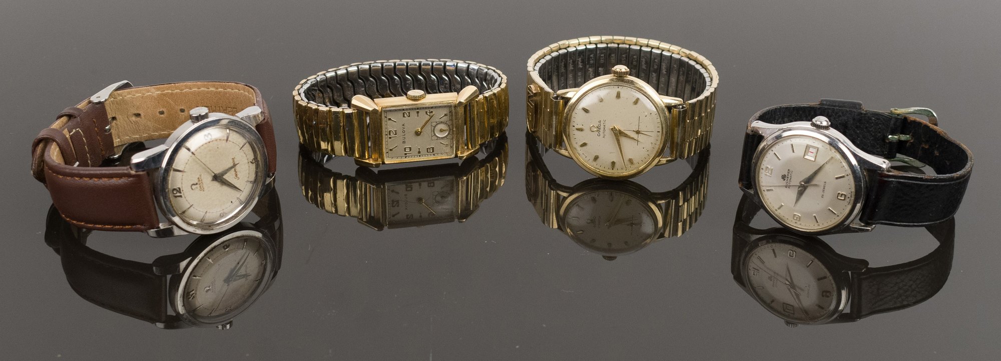 Four Vintage Men's Wrist Watches, Bulova, Omega & Bucherer (CTF10 ...