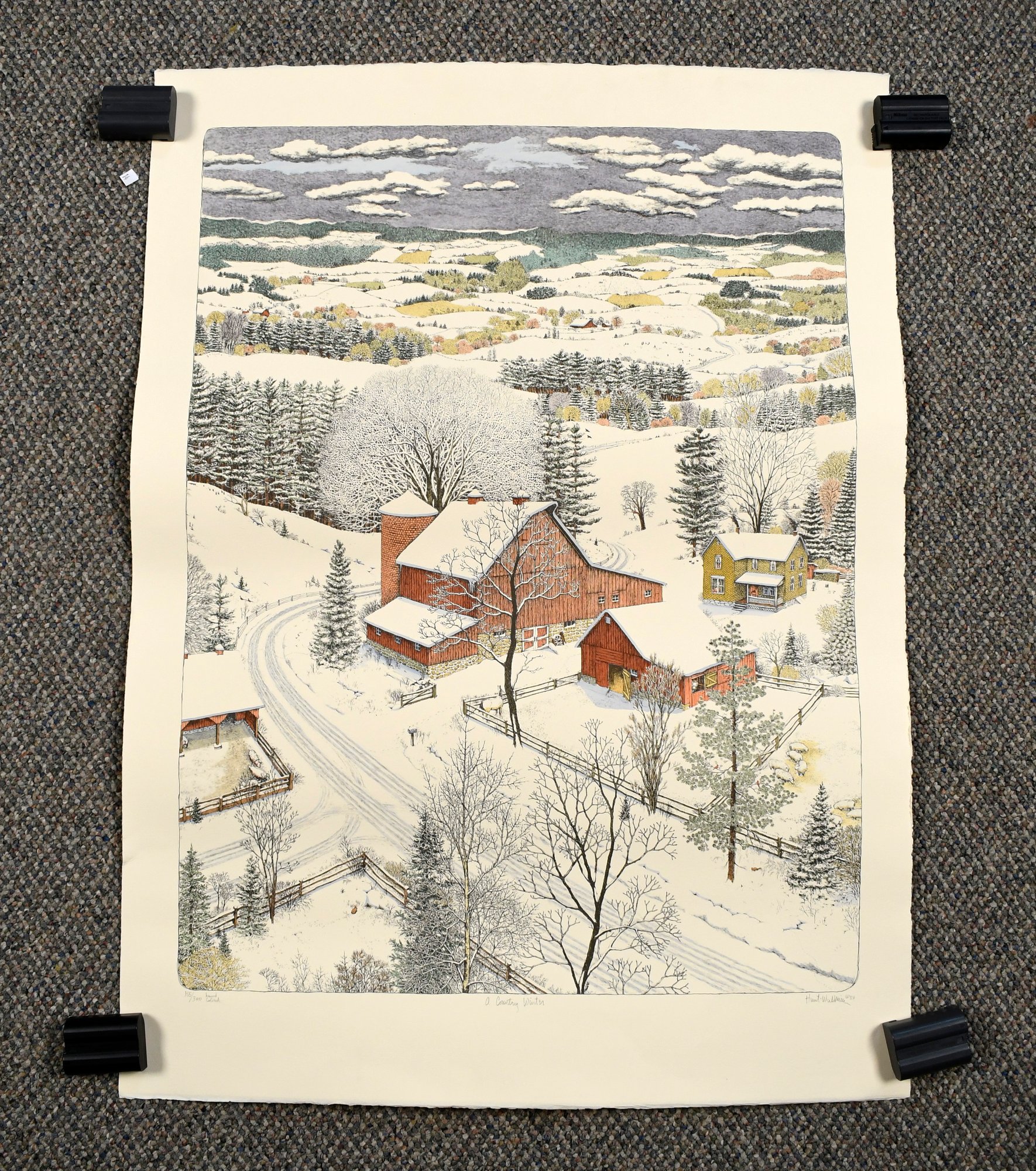 Susan Hunt-Wulkowicz Hand Colored Lithograph, A Country Winter (CTF10 ...