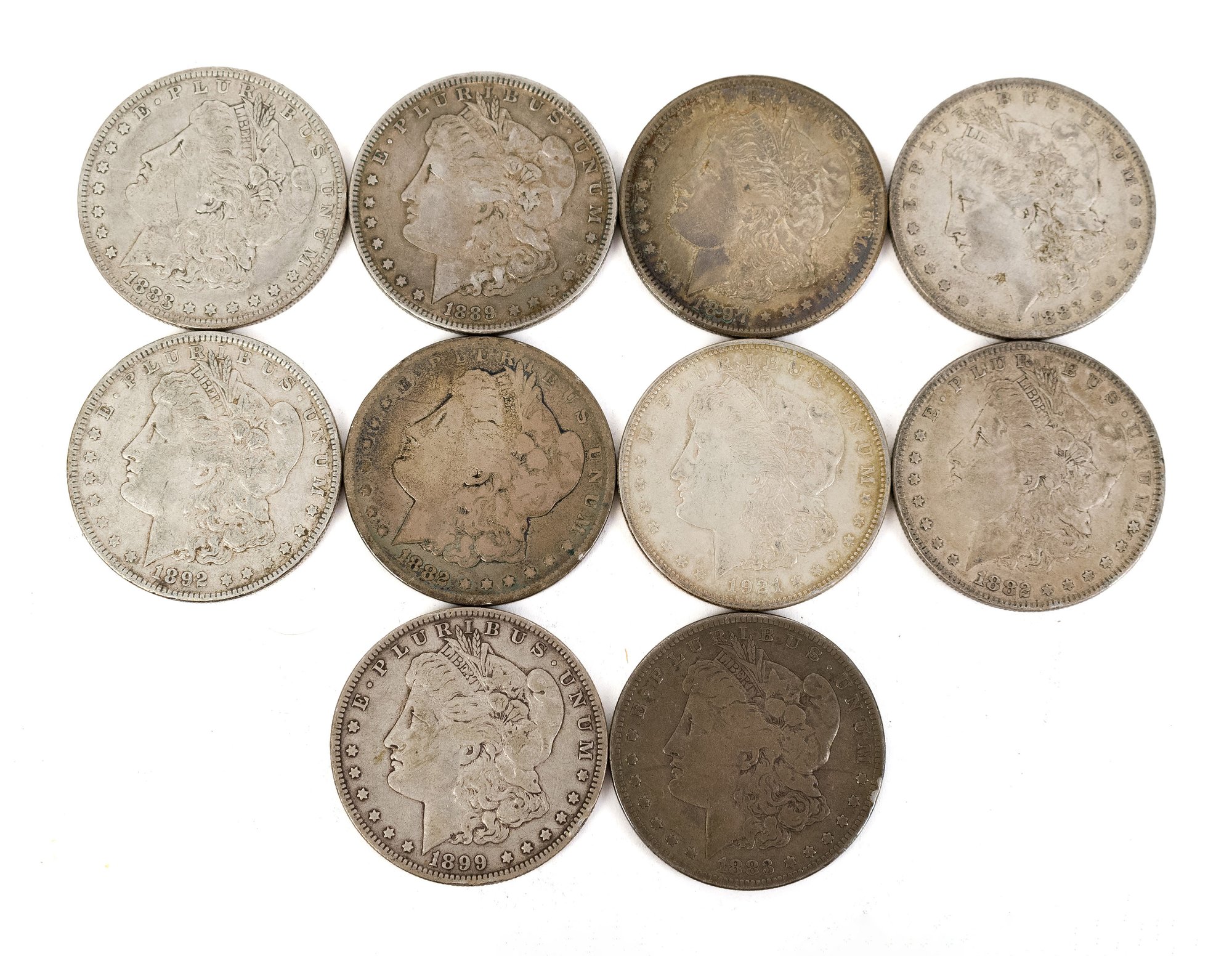 10 Assorted Morgan Silver Dollars (CTF10) #47462 | Auctionninja.com