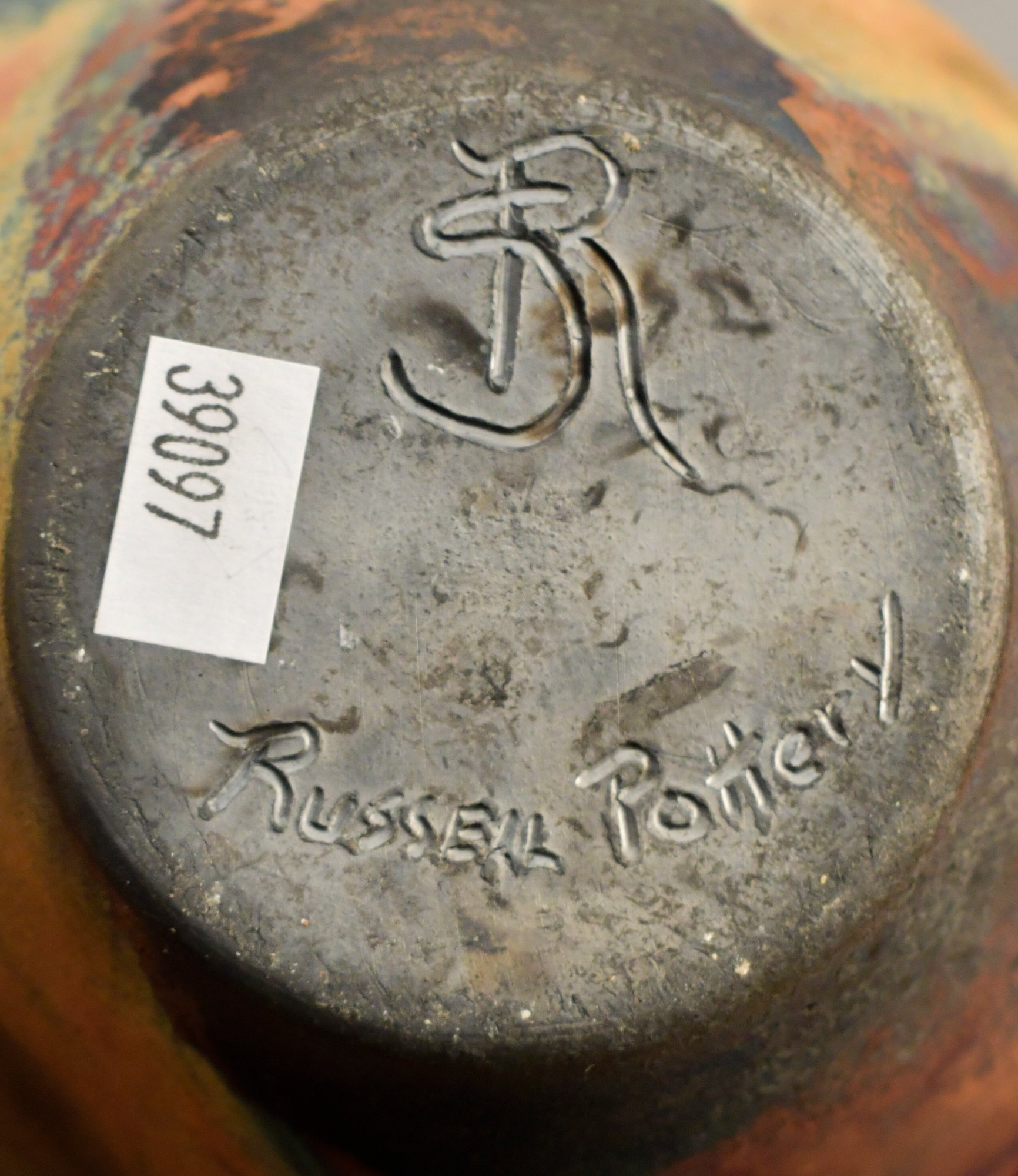Sarah Russell, Vermont, Raku Pottery Vase (CTF10) #39097 | Auctionninja.com
